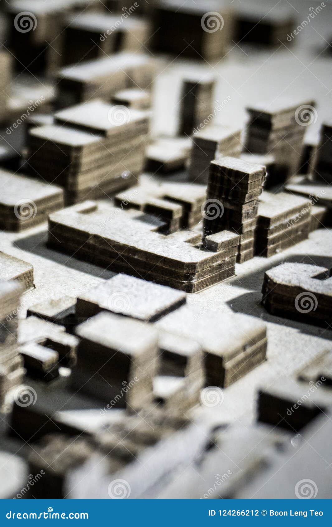 Aerial View of 3D Model Town Plan Stock Photo - Image of block, pattern ...