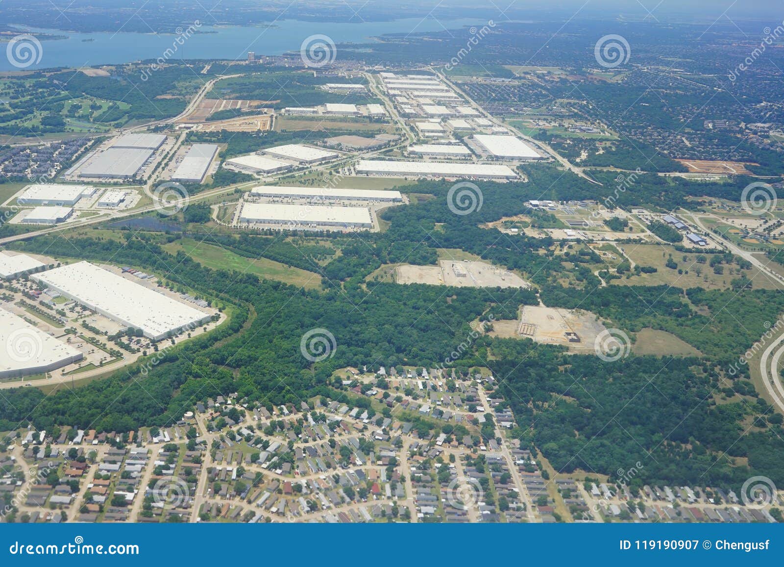 Aerial view of Dallas stock image. Image of business - 119190907