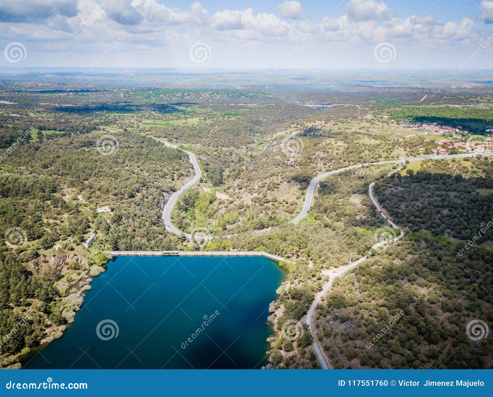 Aerial view of dam stock photo. Image of road, clean - 117551760