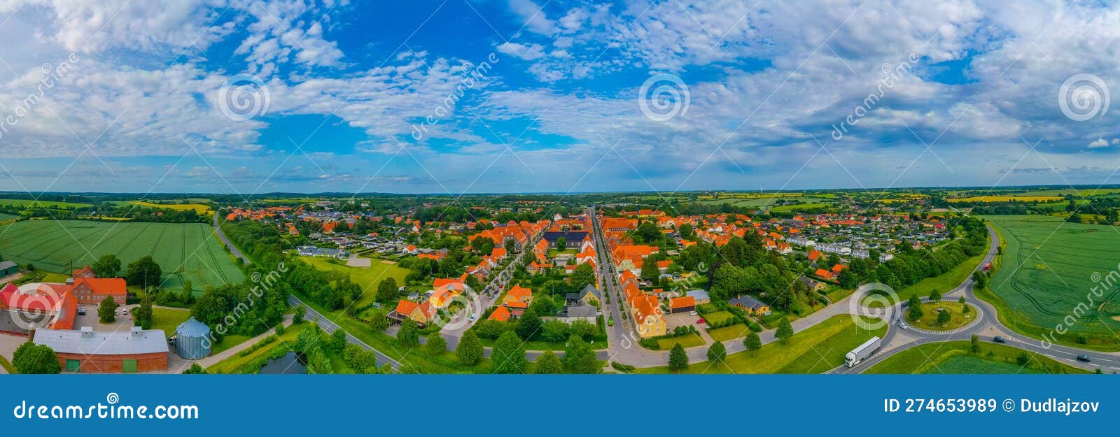 Aerial View of Danish Town Christiansfeld Stock Image - Image of aerial ...