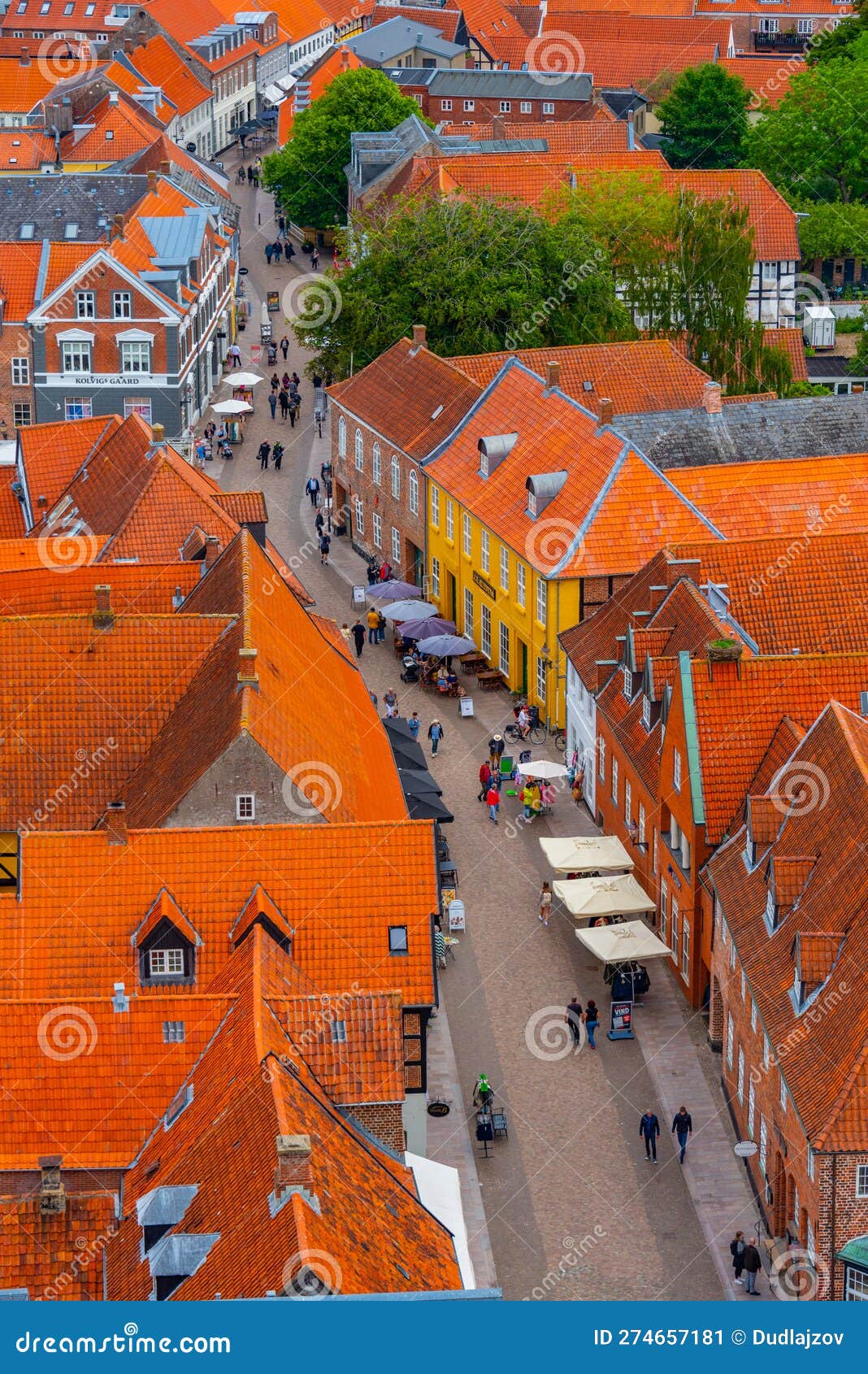 Aerial View of Danish Town Ribe Stock Image - Image of cathedral ...