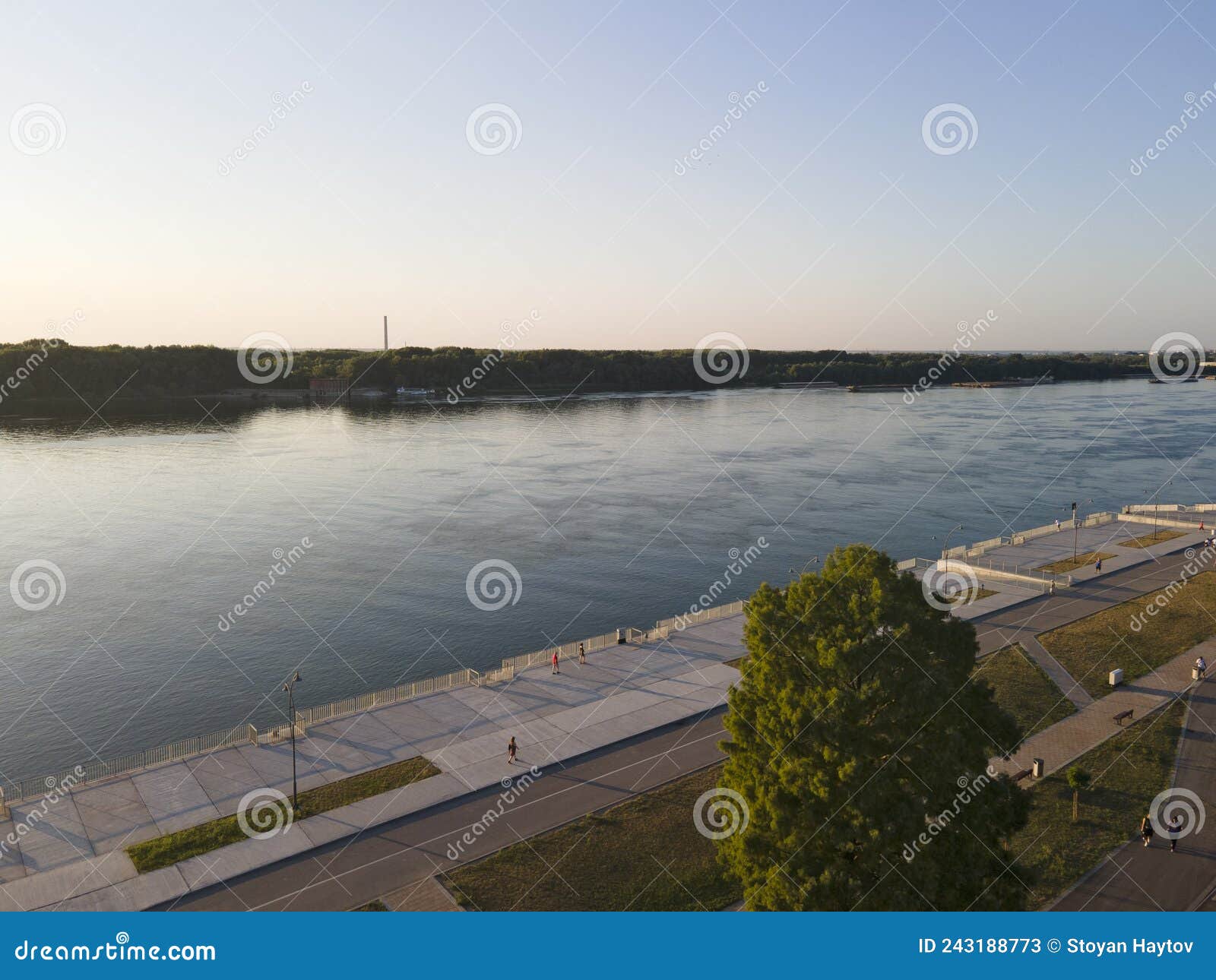 Aerial View of Danube River and City of Ruse, Bulgaria Stock Image ...