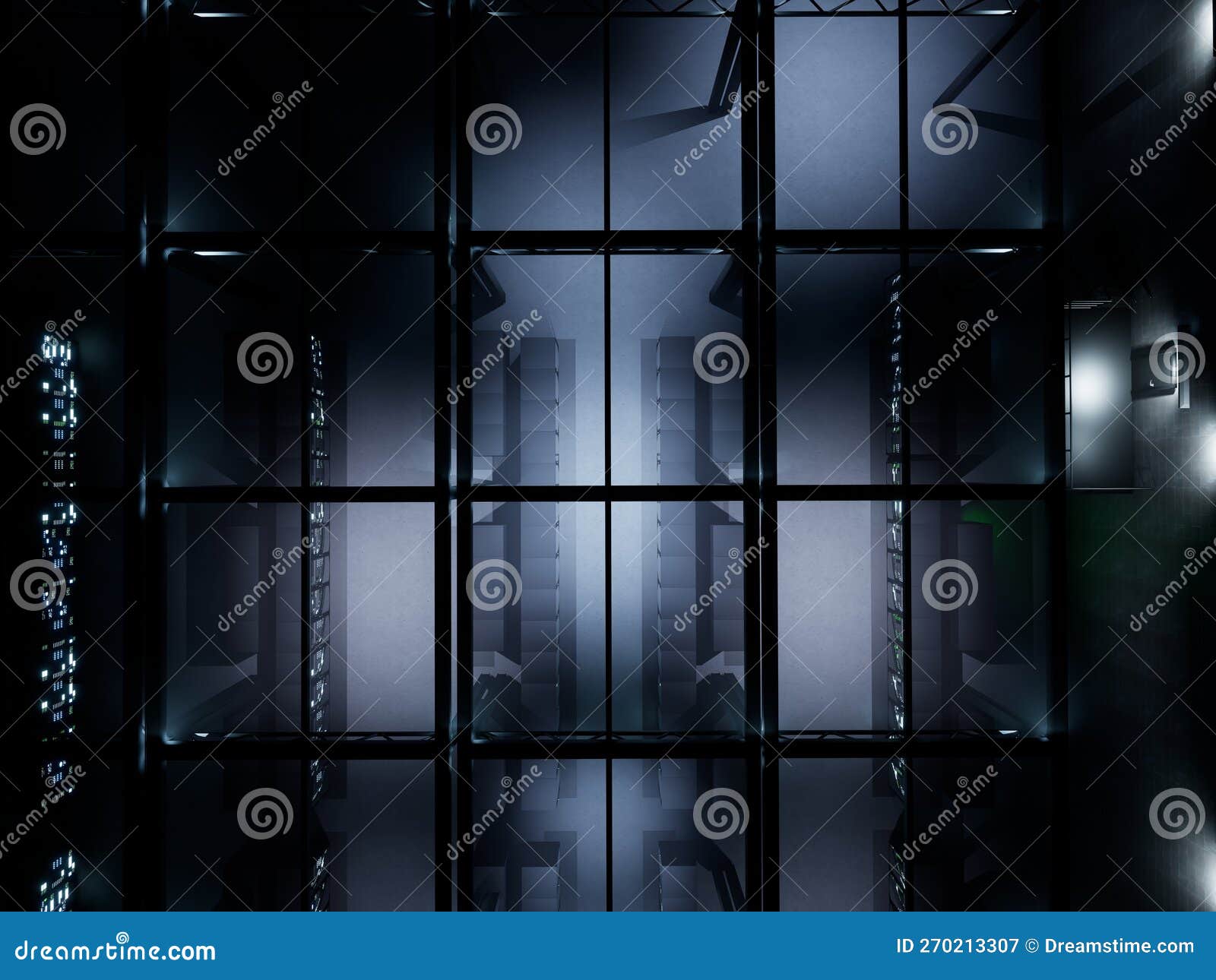 Aerial View of Data Center Corridor with Server Racks Stock Image ...