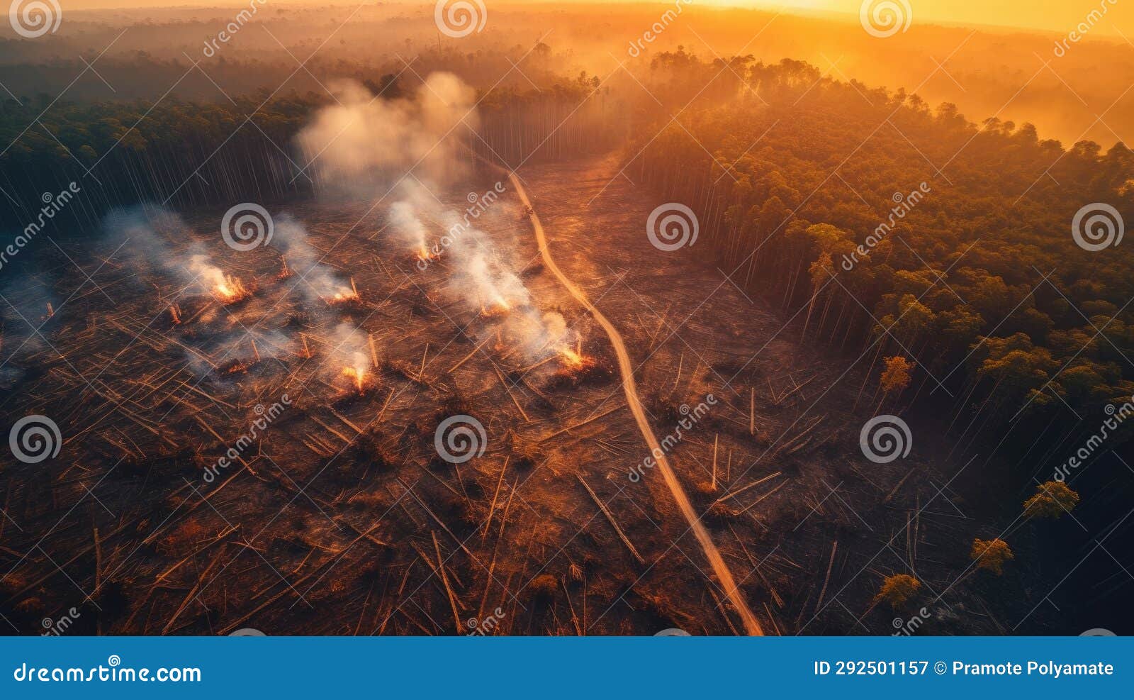 Aerial View of Deforestation Environmental Problem. Generative Ai Stock ...