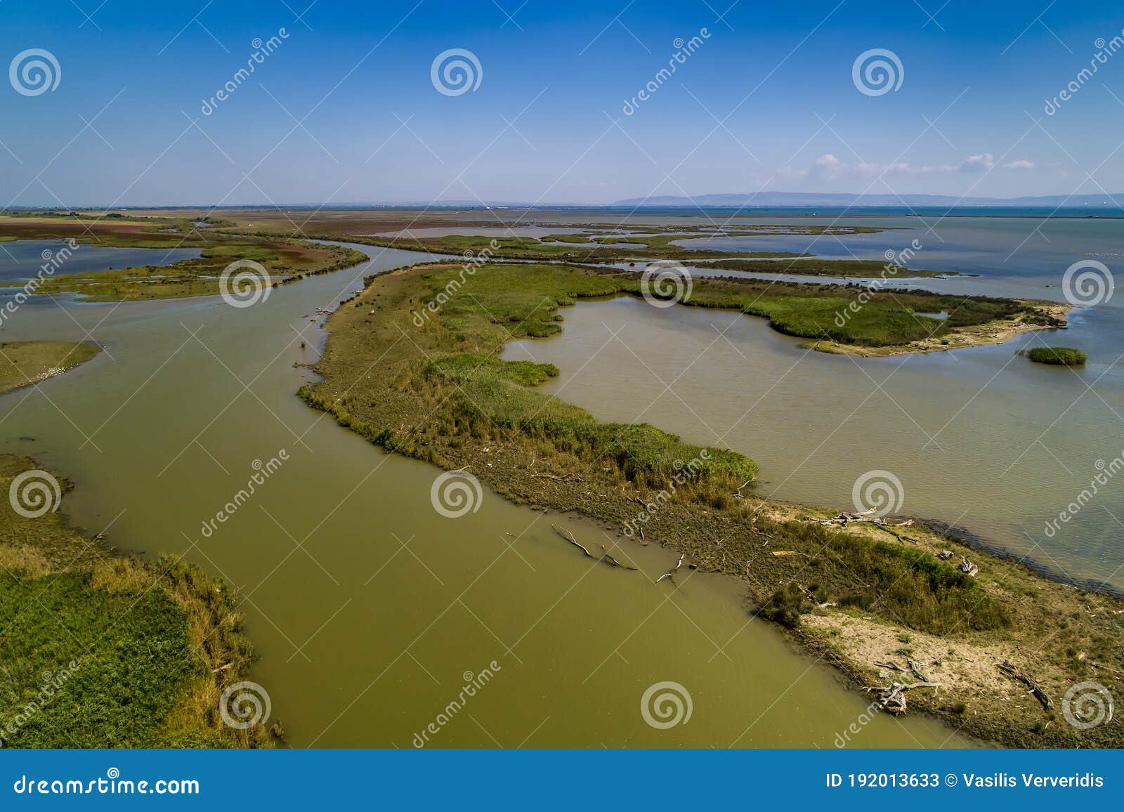 Aerial View of Delta of the River Axios, in Northern Greece Stock Image ...