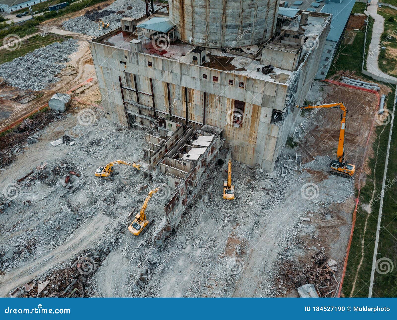 View Of The Demolition Of A Multi-storey Building. Dismantling And ...