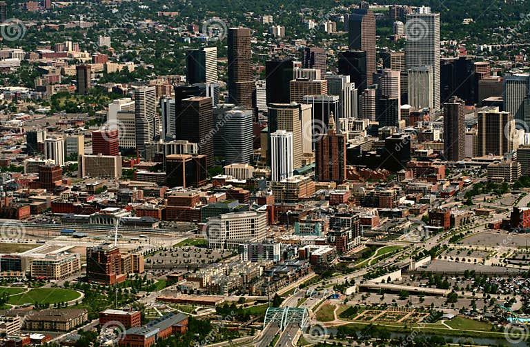 Aerial view of Denver stock photo. Image of denver, city - 2595916
