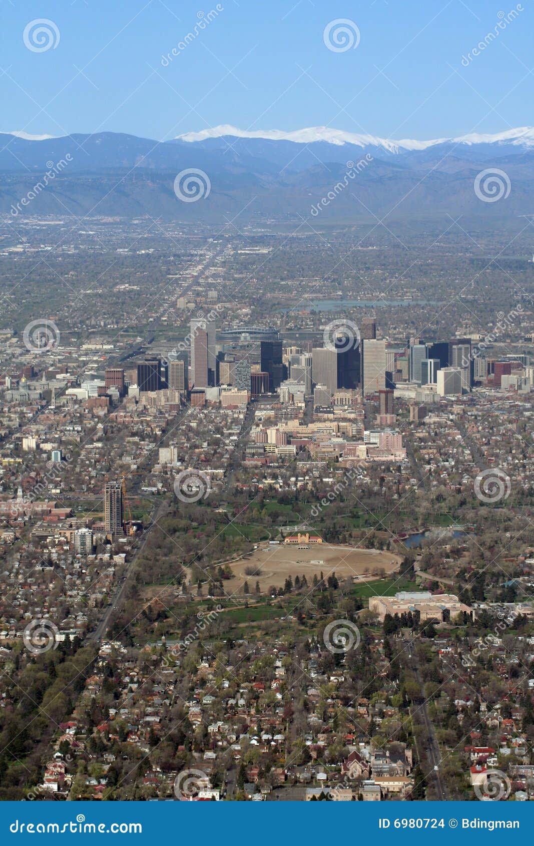 Aerial View of Denver, Colorado Stock Photo - Image of home, america ...