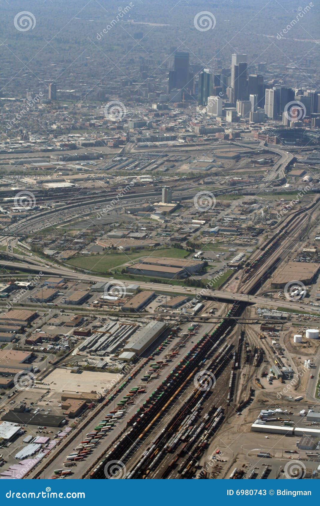 Aerial View of Denver, Colorado Stock Image - Image of development ...
