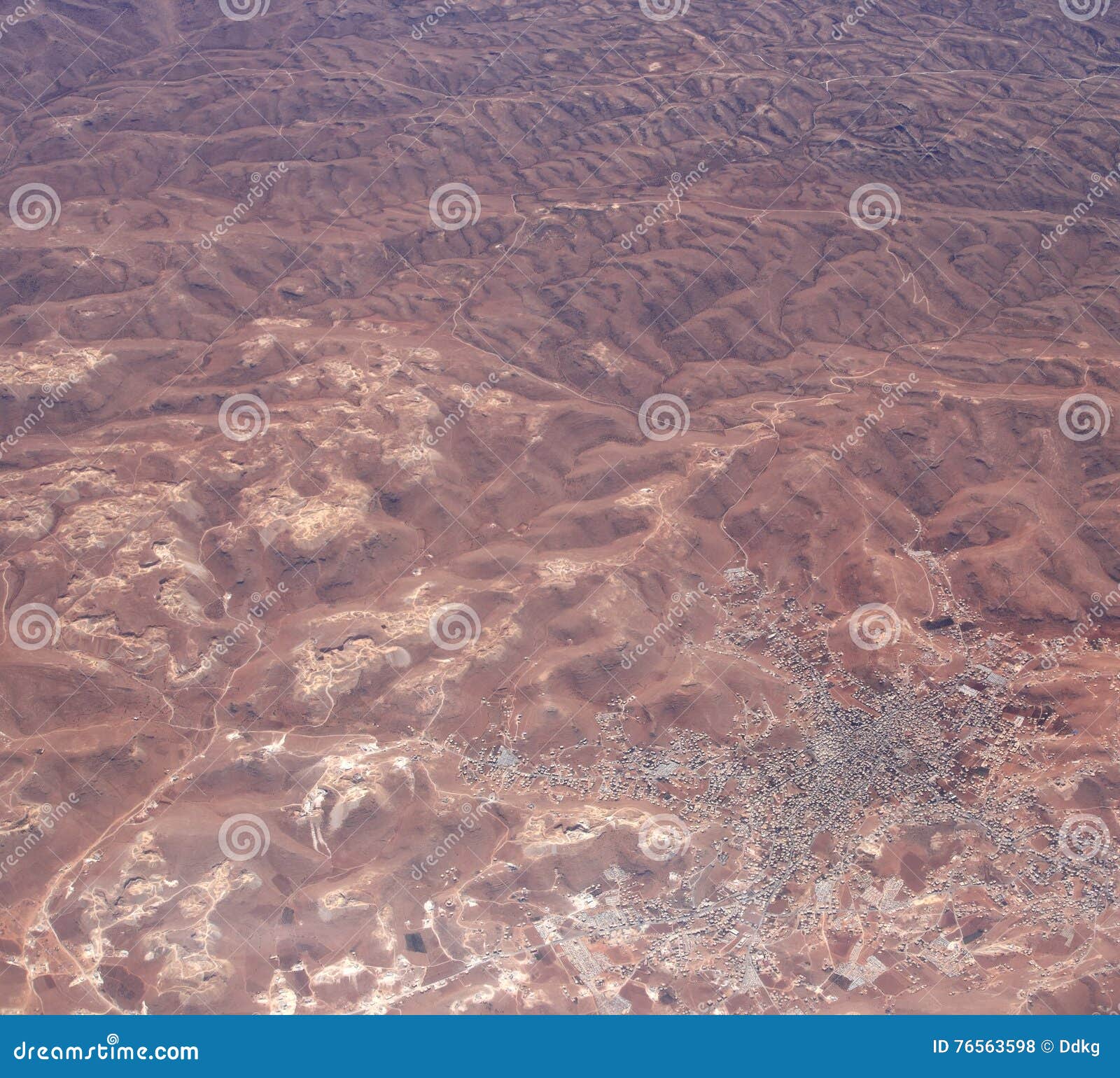 Aerial View of Desert Landscape Stock Photo - Image of travel, flying ...