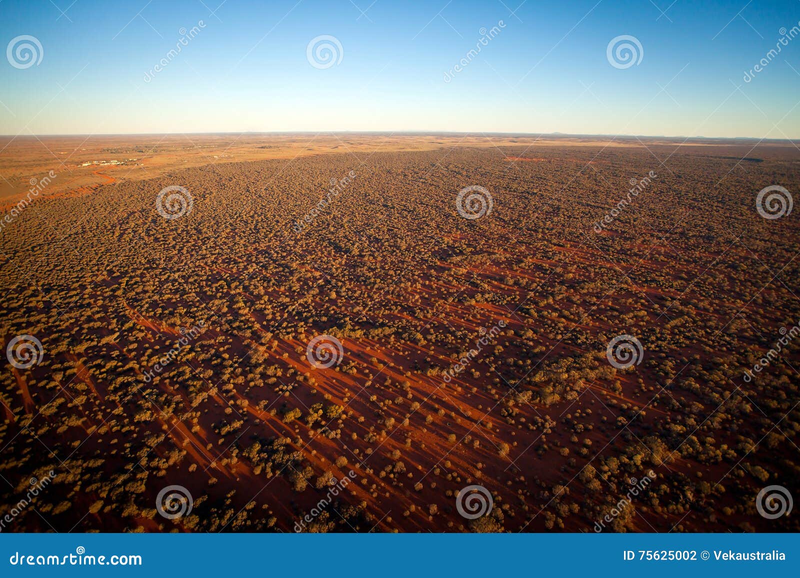 Aerial View of Desert Outback Australia at Sunset Stock Photo - Image ...