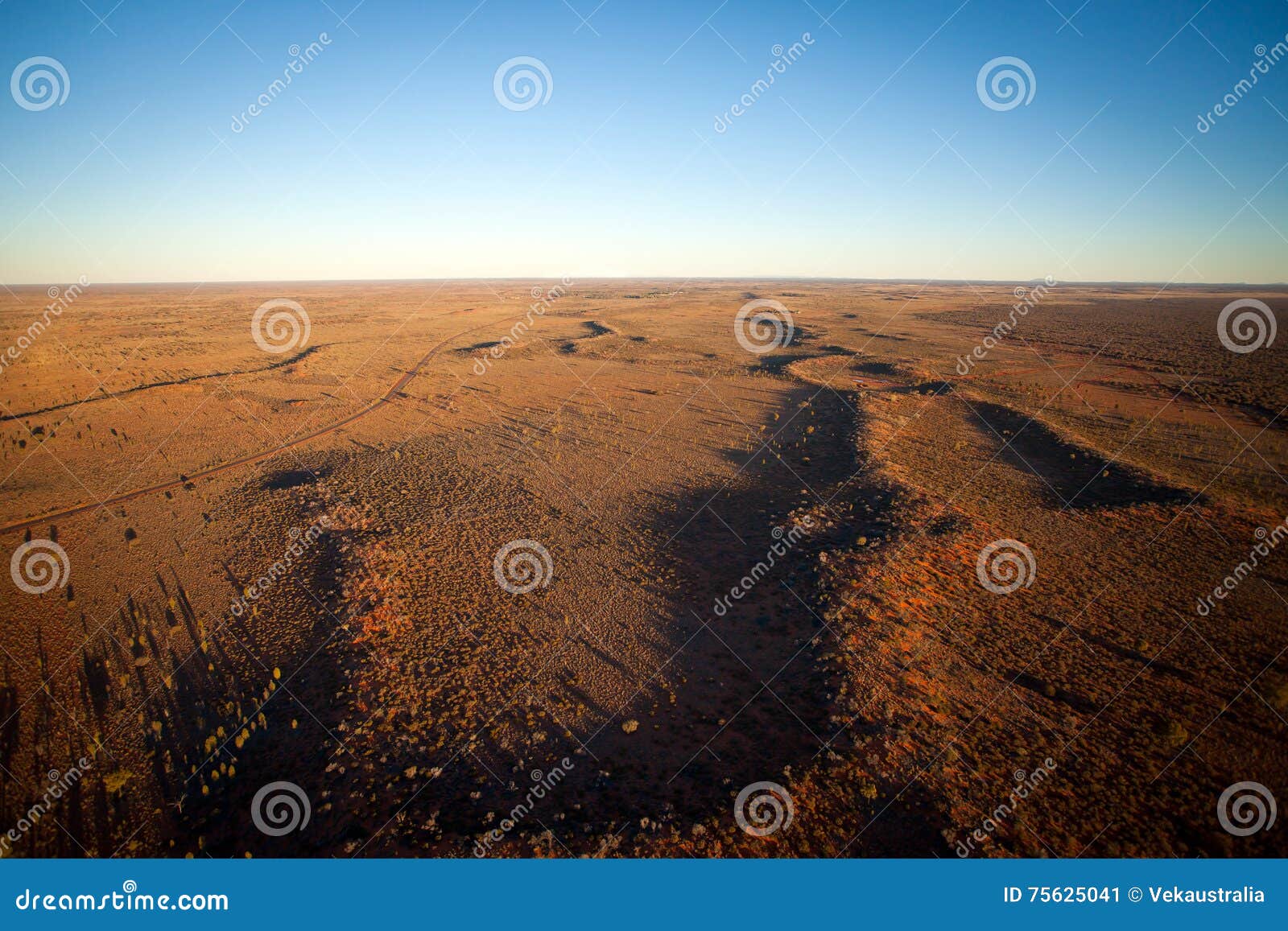 Aerial View of Desert Outback Australia at Sunset Stock Image - Image ...