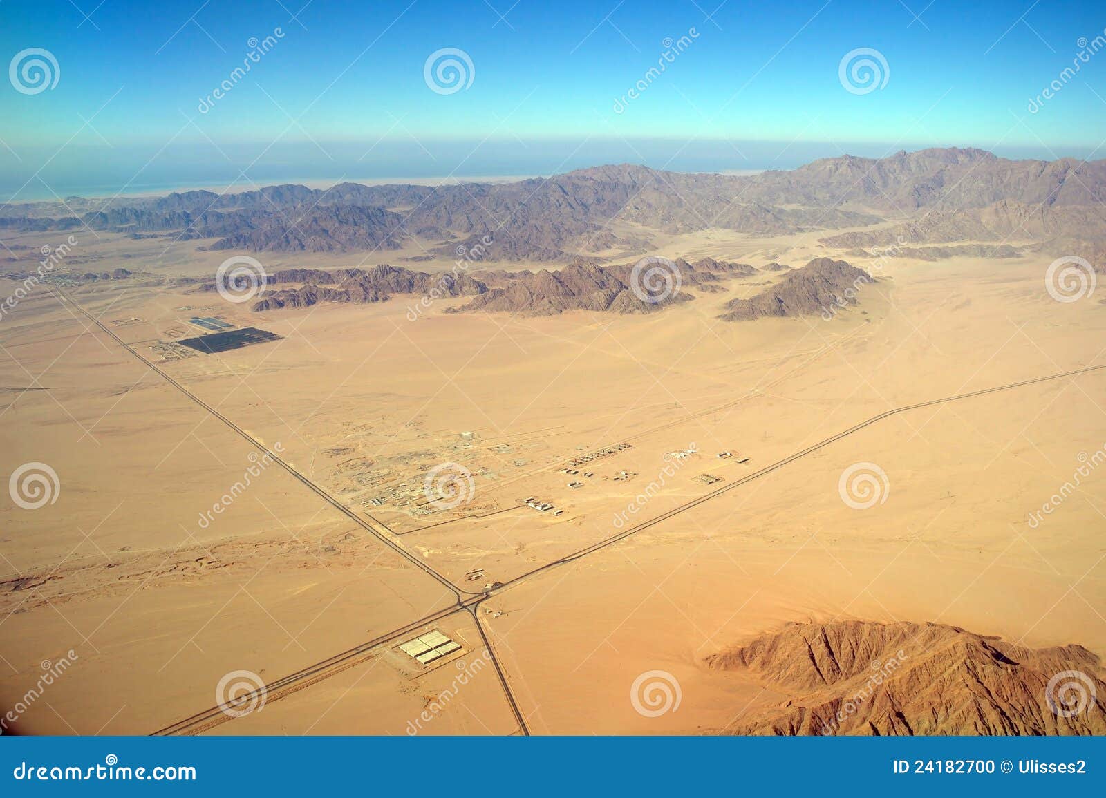 Aerial view desert and sea stock photo. Image of cold - 24182700