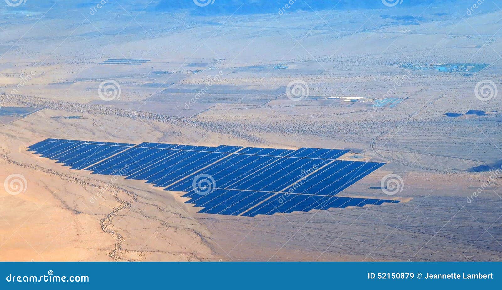 Aerial View of Desert Solar Farm Stock Image - Image of green, blue ...