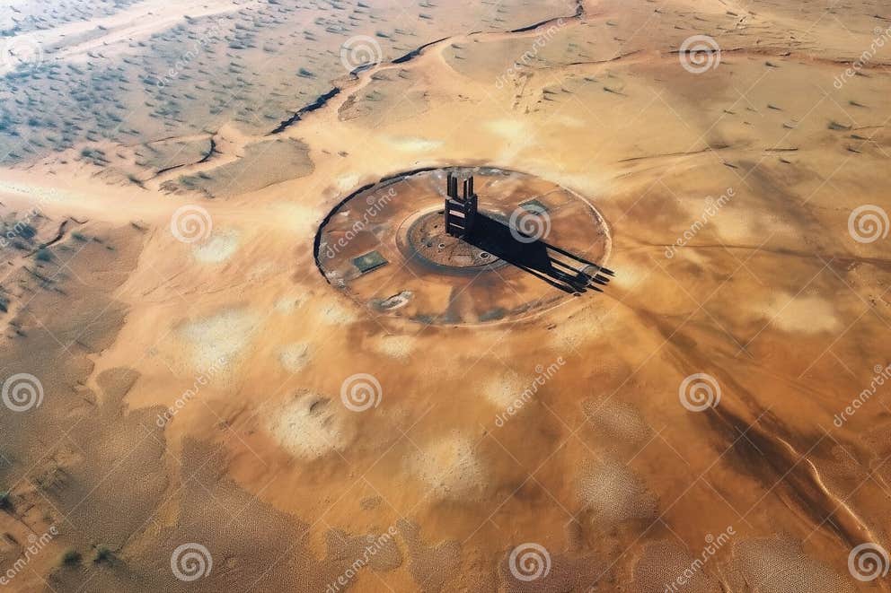 Aerial View of Deserted Test Site with Blast Marks Stock Illustration ...
