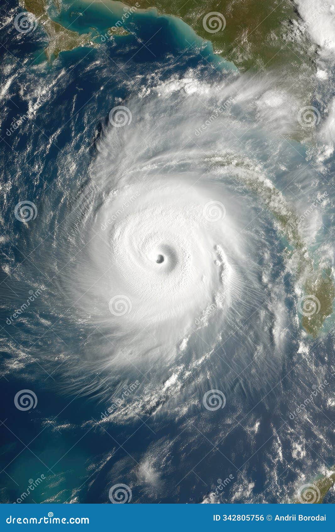Aerial View of a Devastating Hurricane Storm. Stock Illustration ...