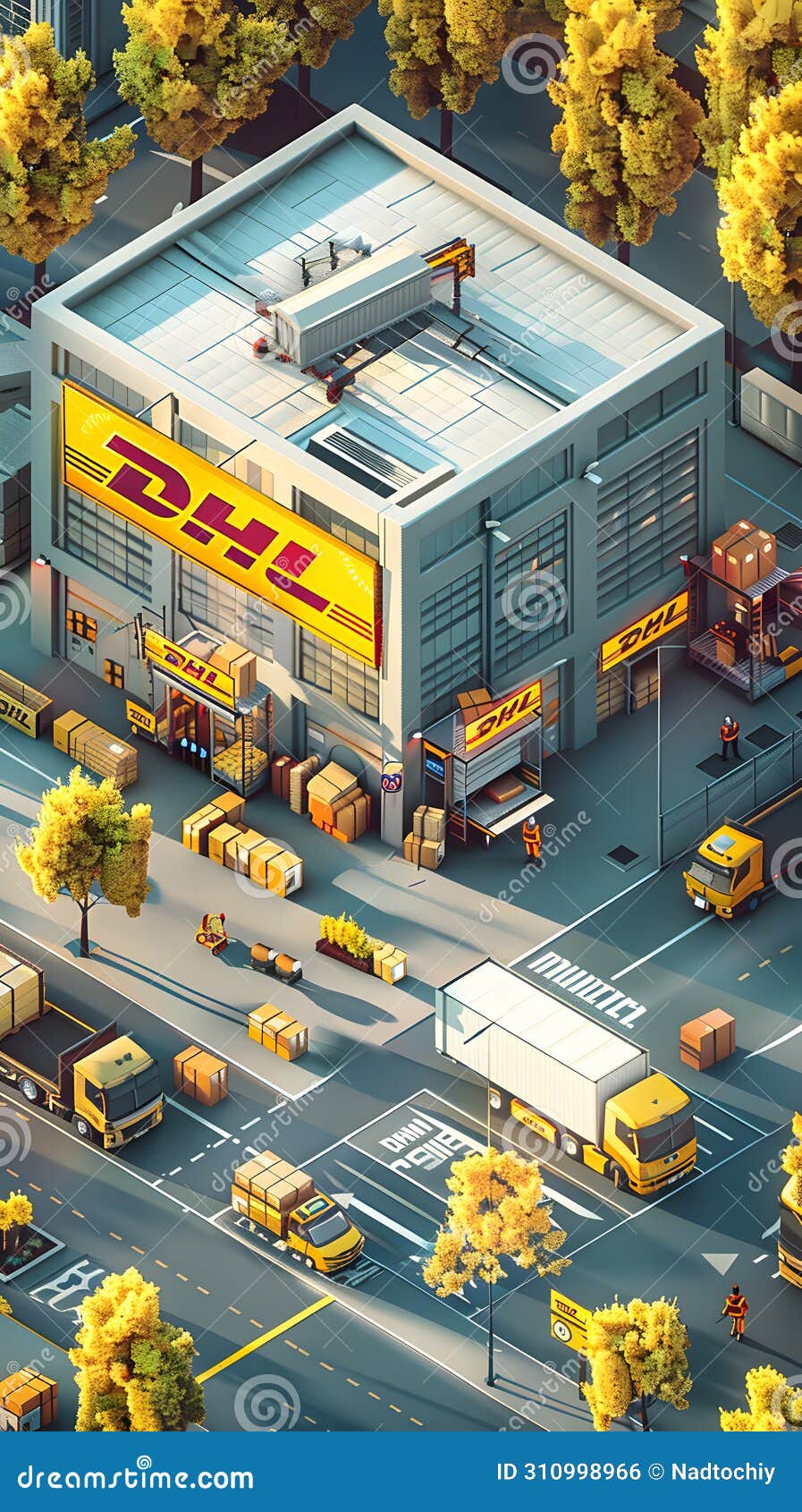 An Aerial View of a Dhl Building in a City Stock Photo - Image of ...