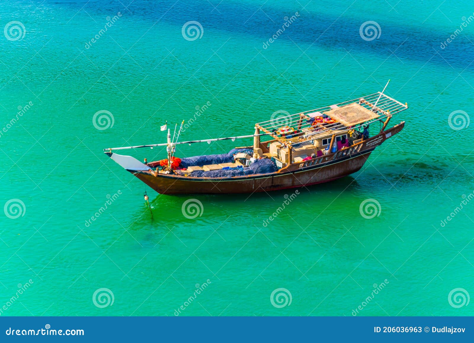Aerial View of a Dhow Ship in Oman Editorial Stock Photo - Image of ...
