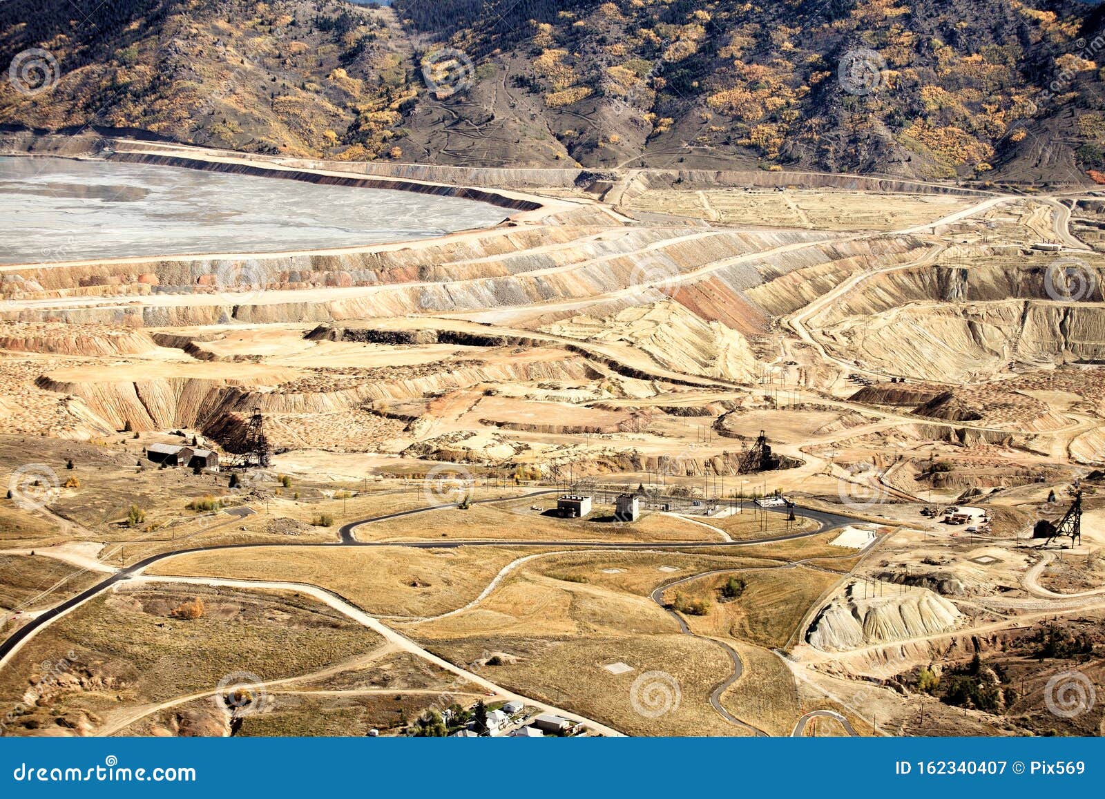 An Aerial View of an Open Pit Copper Mine Stock Image - Image of city ...
