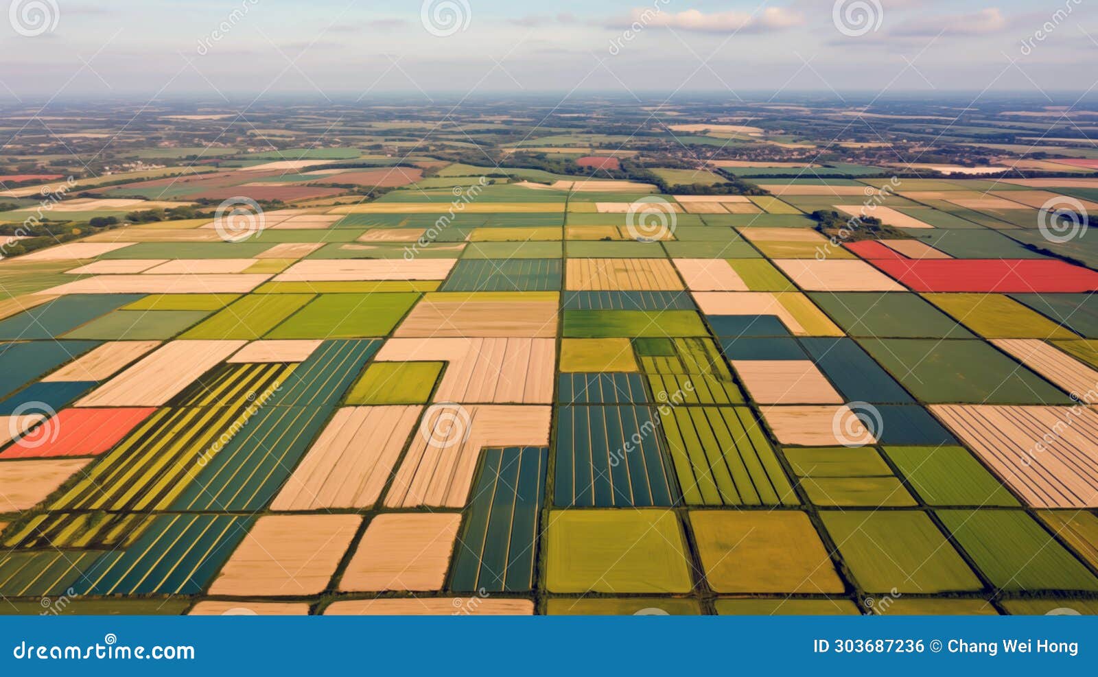 Aerial View of a Diverse Agricultural Landscape with Patchwork Fields ...