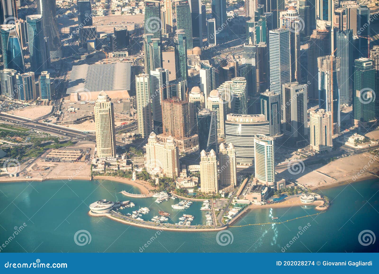 Aerial View of Doha Downtown, Qatar Editorial Stock Image - Image of ...