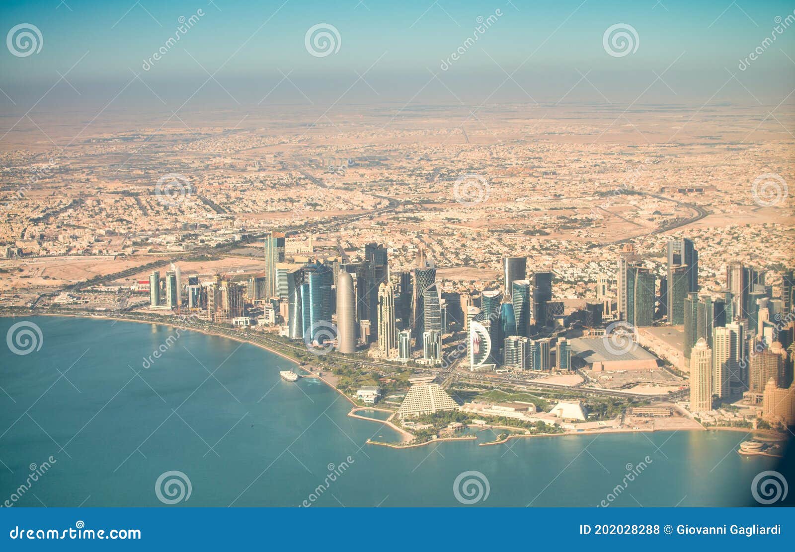 Aerial View of Doha Downtown, Qatar Editorial Stock Photo - Image of ...
