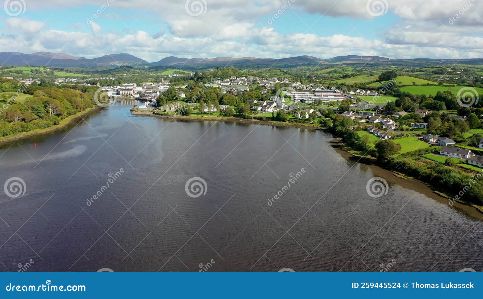 Aerial View of Donegal Town, County Donegal, Ireland Stock Footage ...