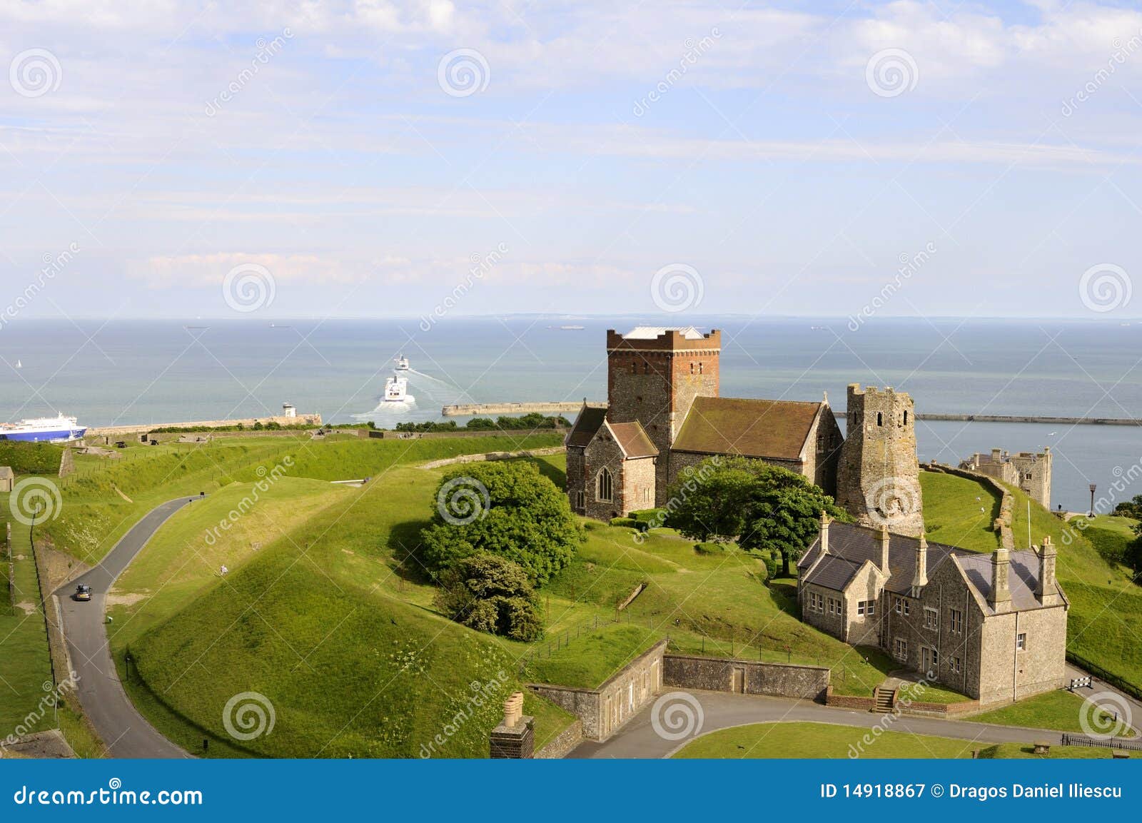 Aerial View with Dover Castle Stock Image - Image of travel ...