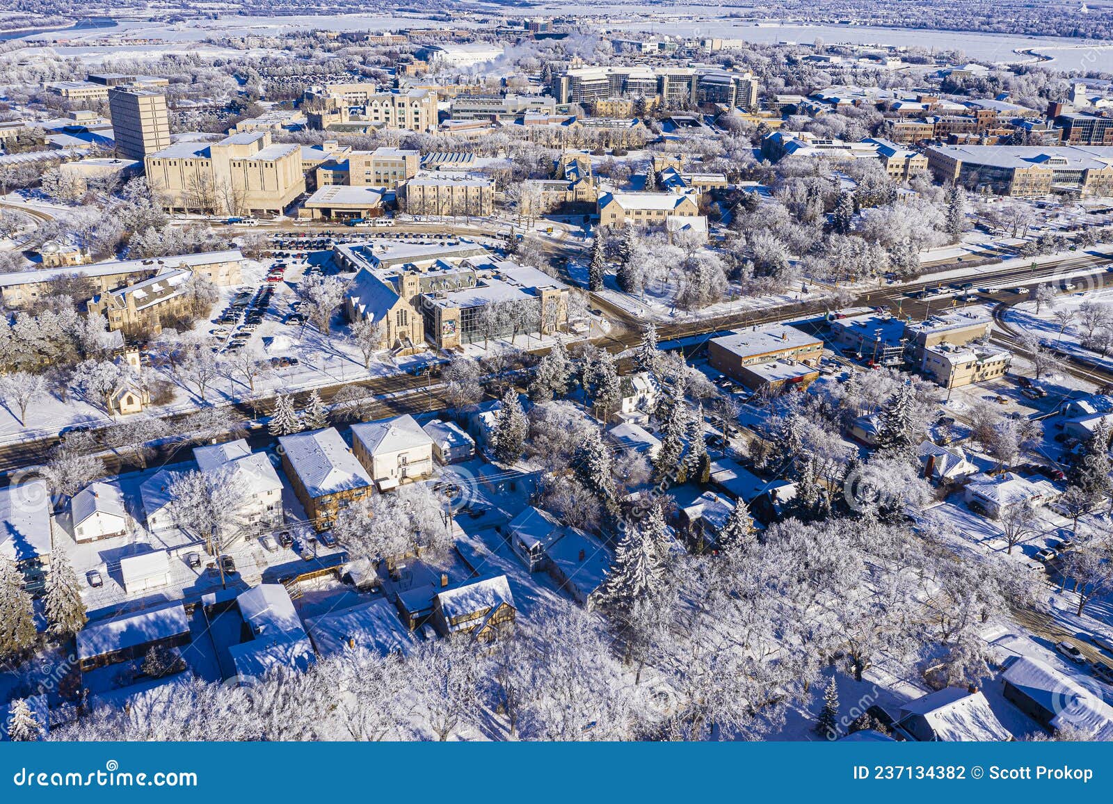 Aerial View of the Downtown Area of Saskatoon, Saskatchewan, Canada ...