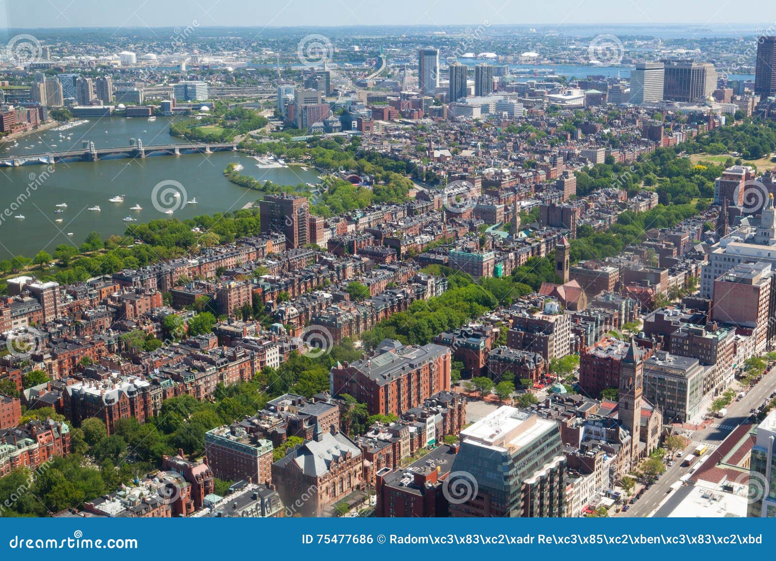 Aerial View of Downtown Boston Prudential Tower,USA Stock Photo - Image ...