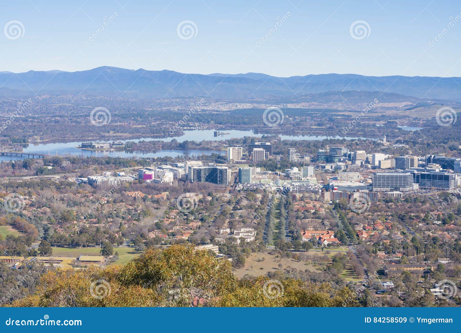 Aerial View of Downtown Canberra, Australia Stock Image - Image of ...