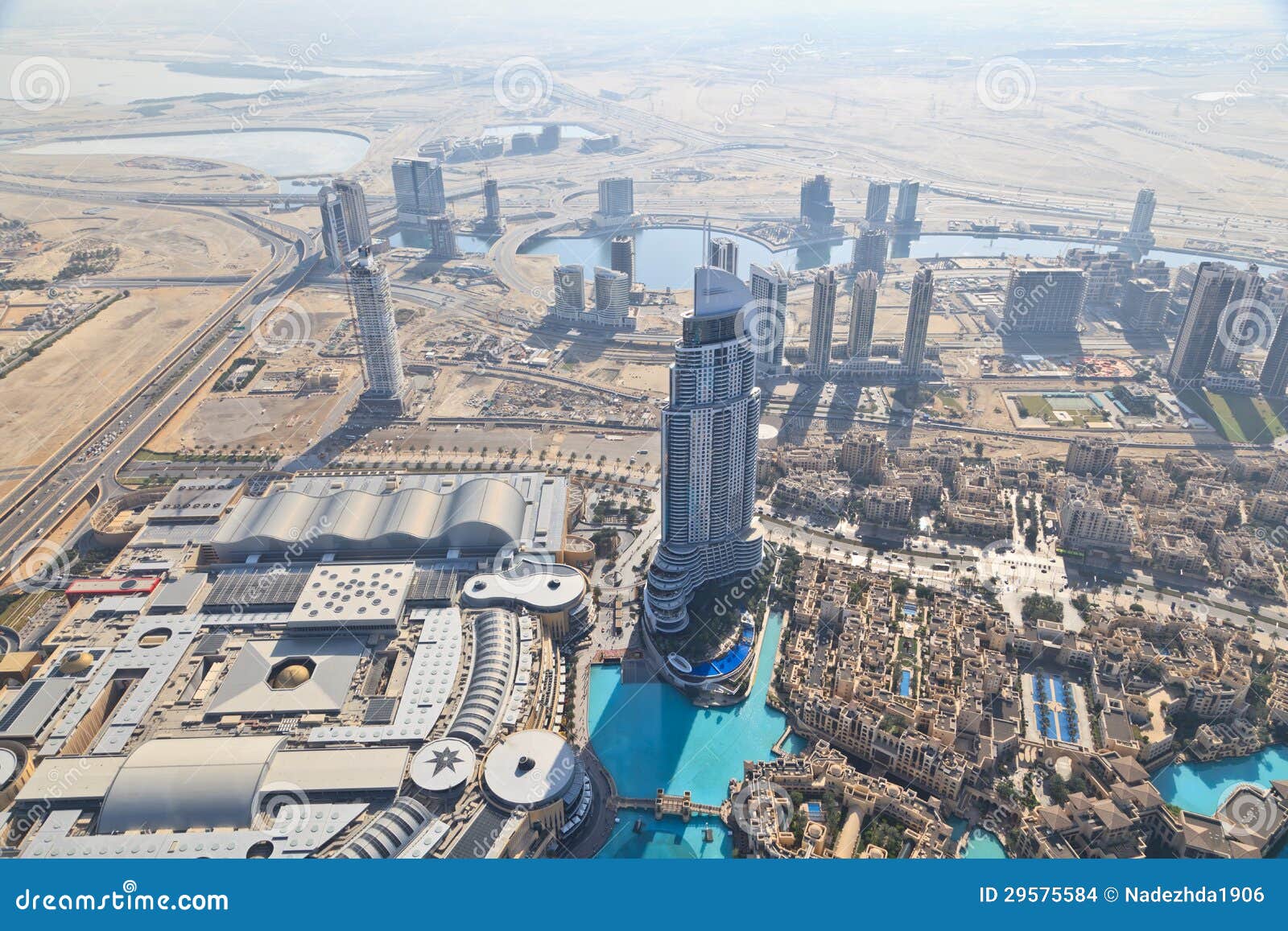 Aerial View of Downtown Dubai Editorial Stock Image - Image of asia ...
