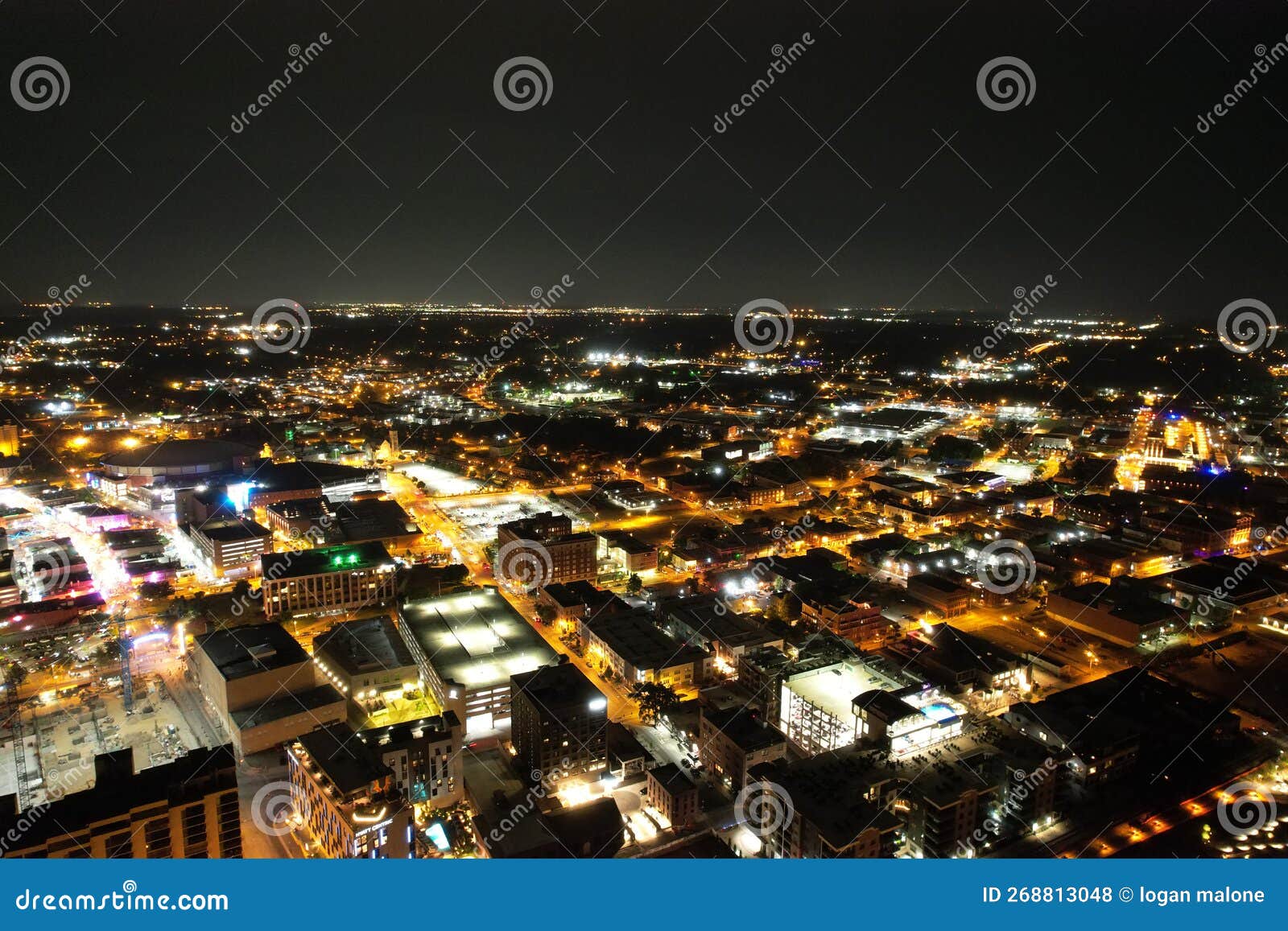 Aerial View of Downtown Memphis Stock Photo - Image of night, horizon ...