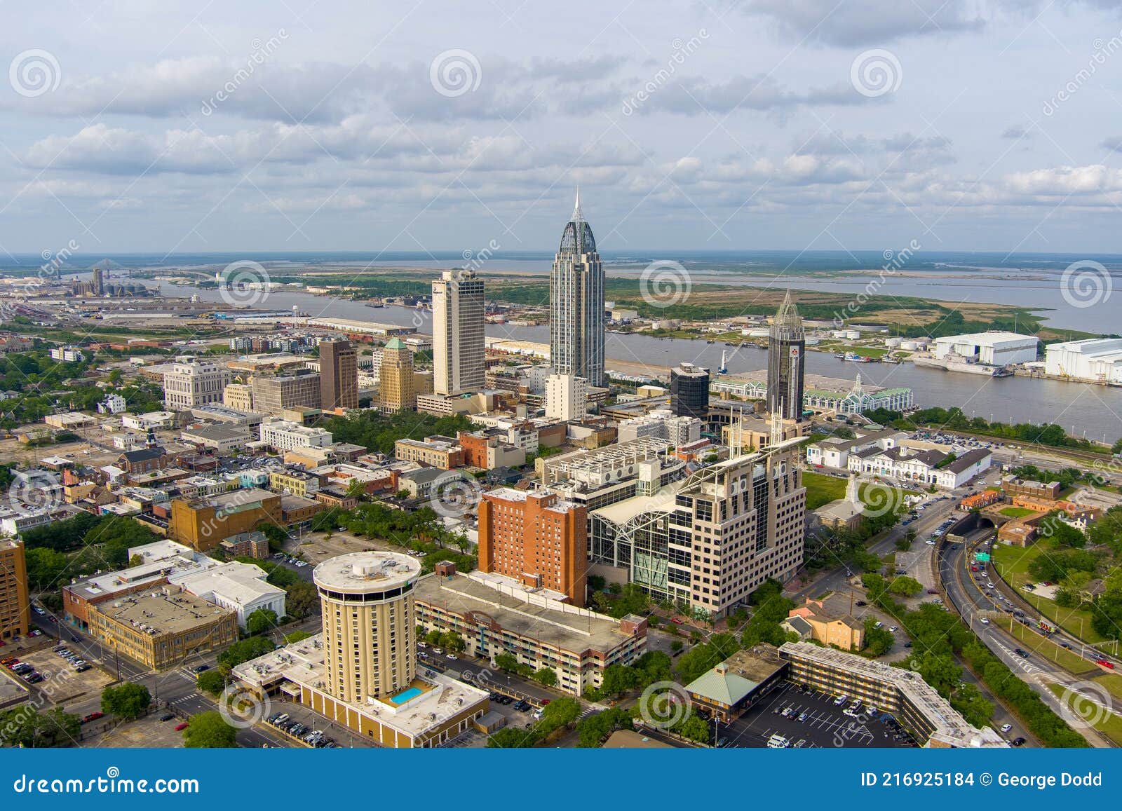 Aerial View of Downtown Mobile, Alabama in April Editorial Stock Image ...