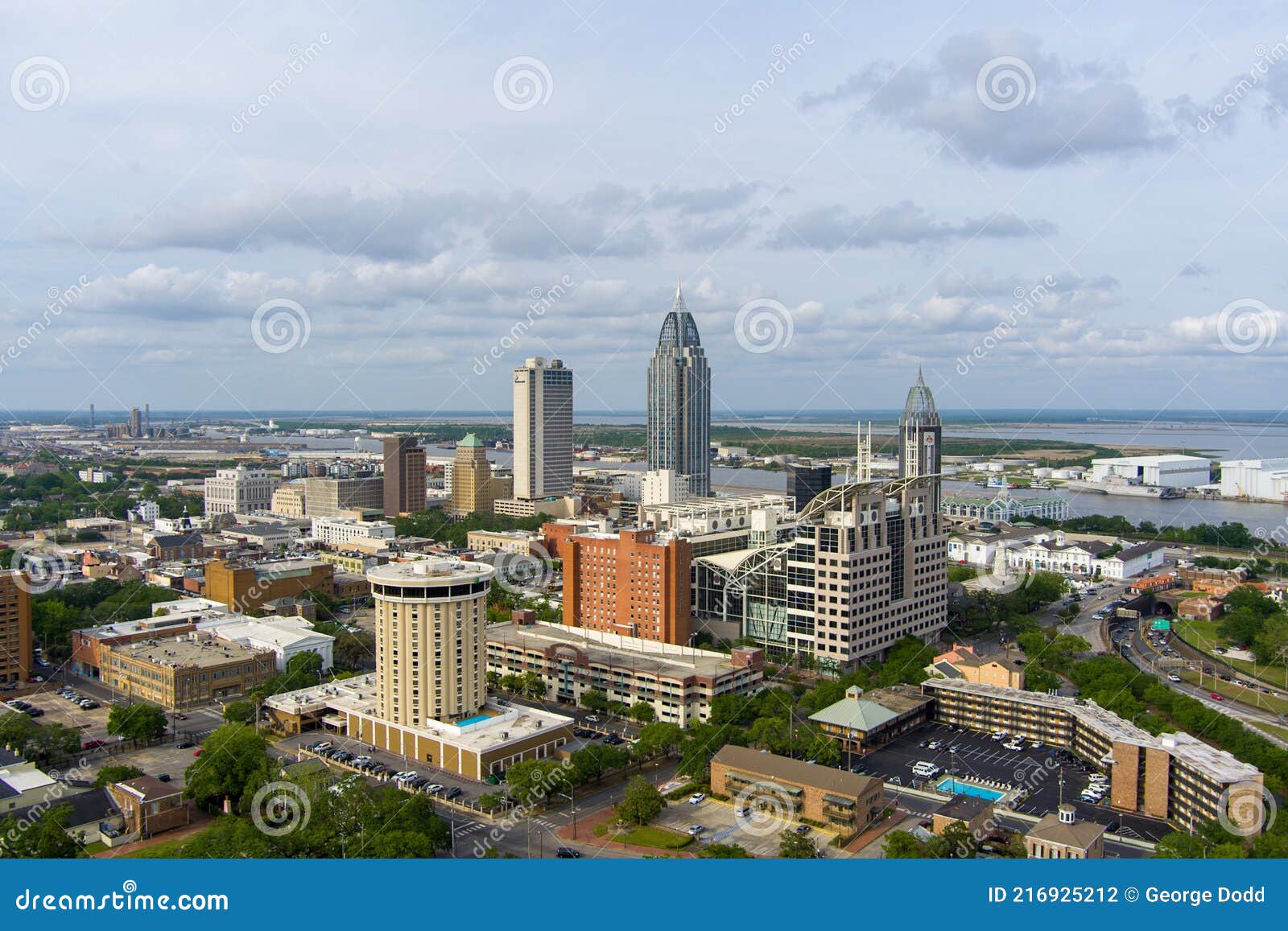 Aerial View of Downtown Mobile, Alabama in April Editorial Photography ...