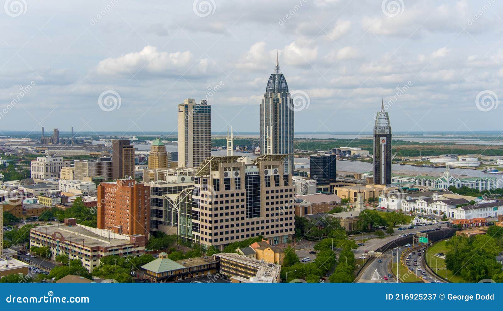 Aerial View of Downtown Mobile, Alabama in April Editorial Photography ...