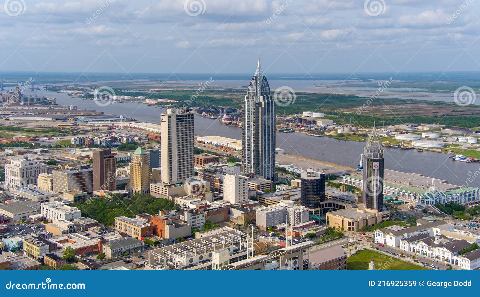 Aerial View of Downtown Mobile, Alabama in April Editorial Stock Image ...