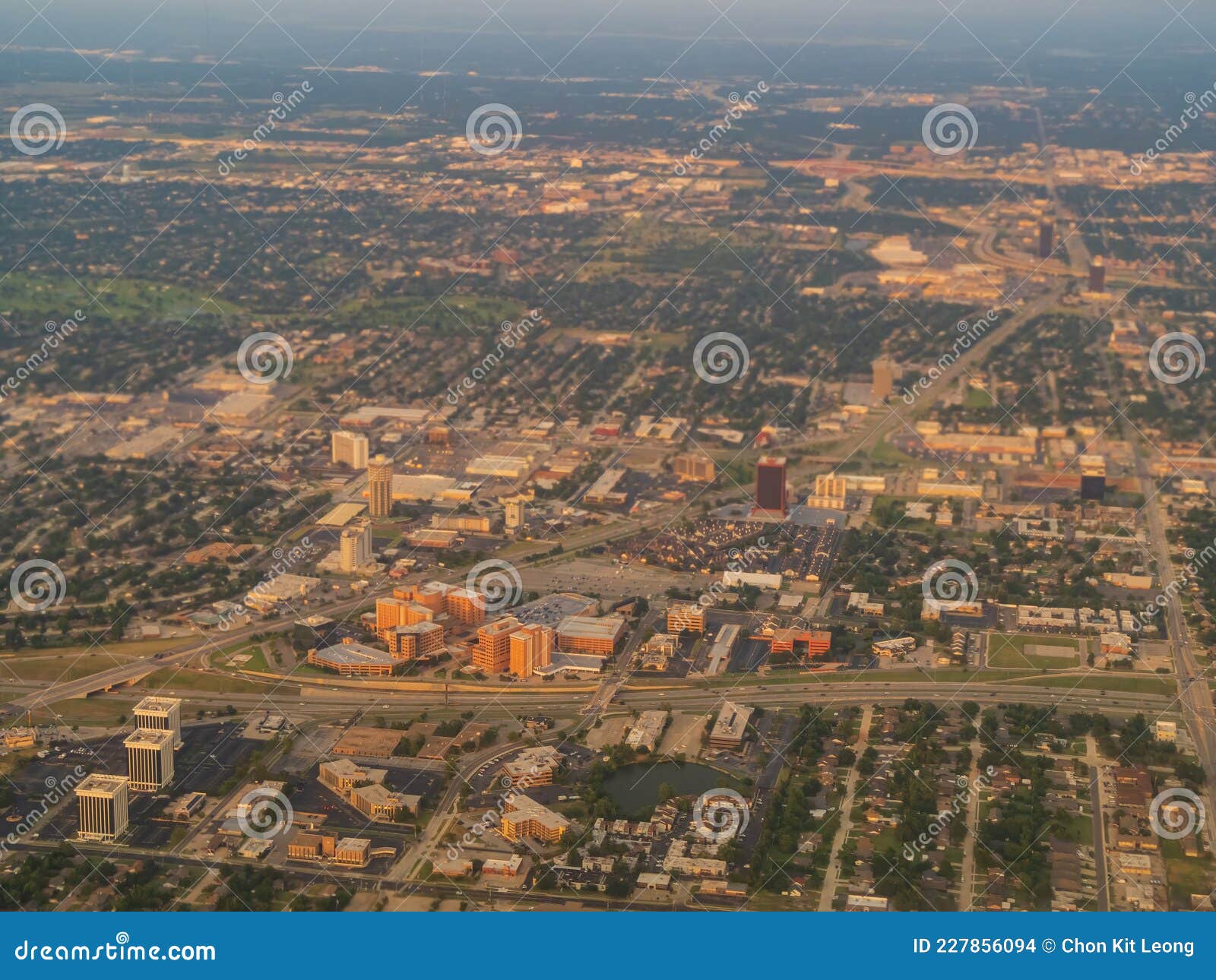 Aerial View of the Downtown Oklahoma City Stock Photo - Image of farm ...