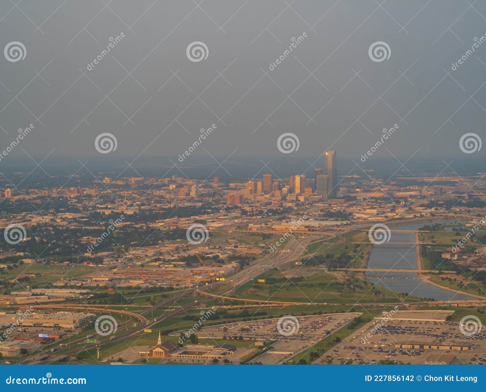 Aerial View of the Downtown Oklahoma City Stock Photo - Image of nature ...