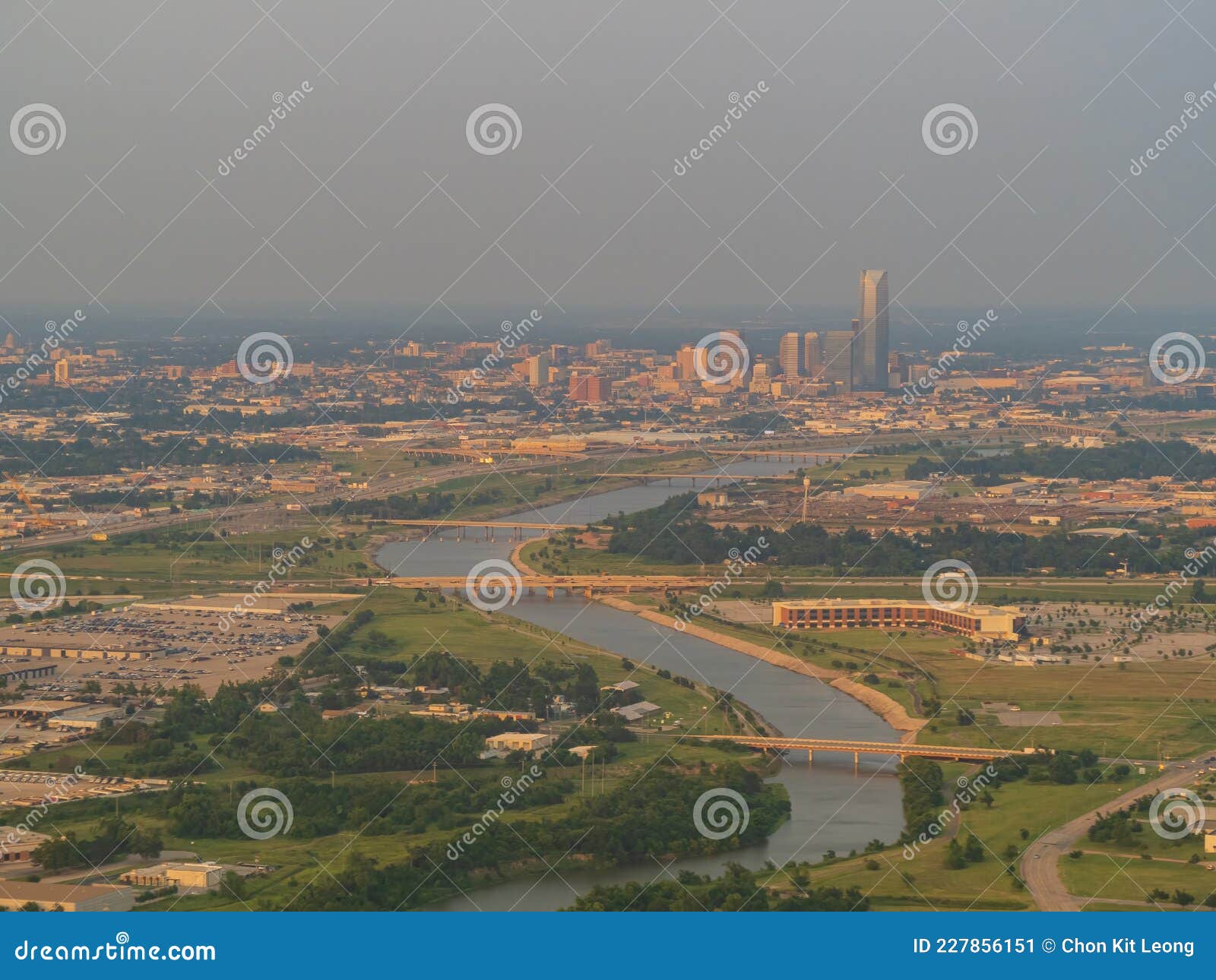 Aerial View of the Downtown Oklahoma City Stock Image - Image of ...