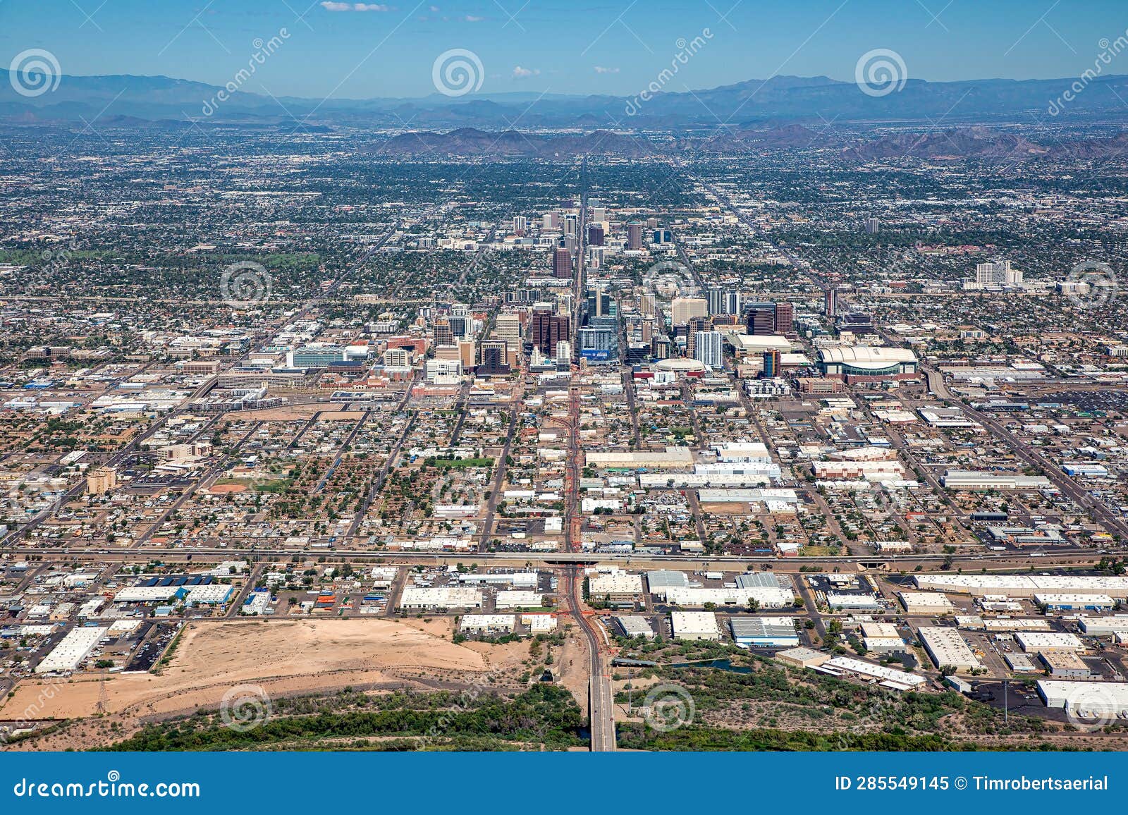 Aerial View of the Downtown Phoenix, Arizona Skyline Stock Image ...