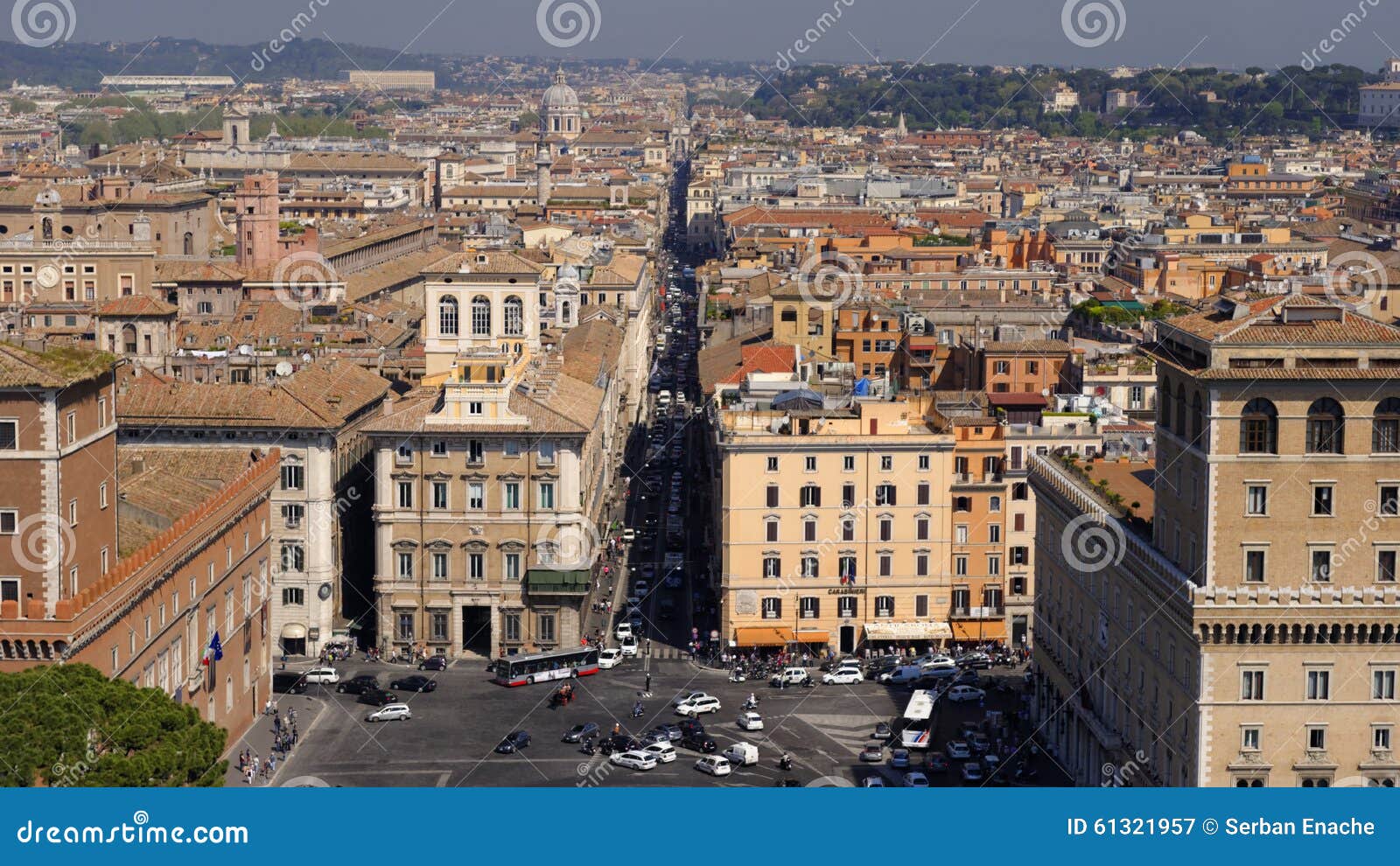 Aerial View of Downtown Rome, Italy Stock Image - Image of downtown ...