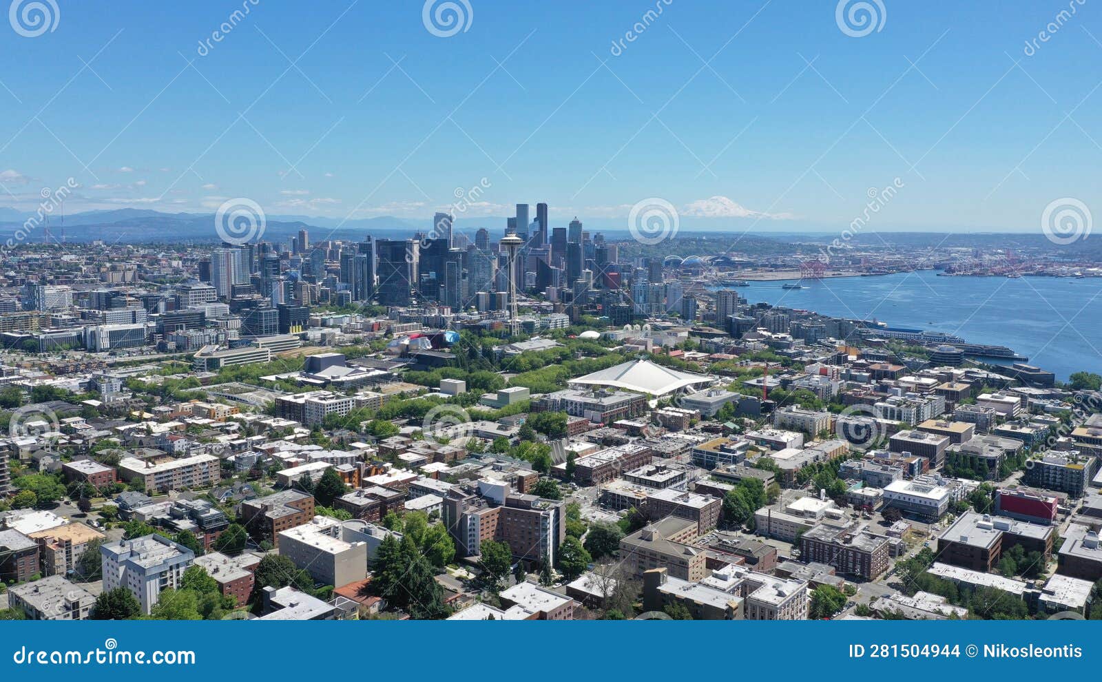 Aerial View of Downtown Seattle Washington Stock Photo - Image of ...