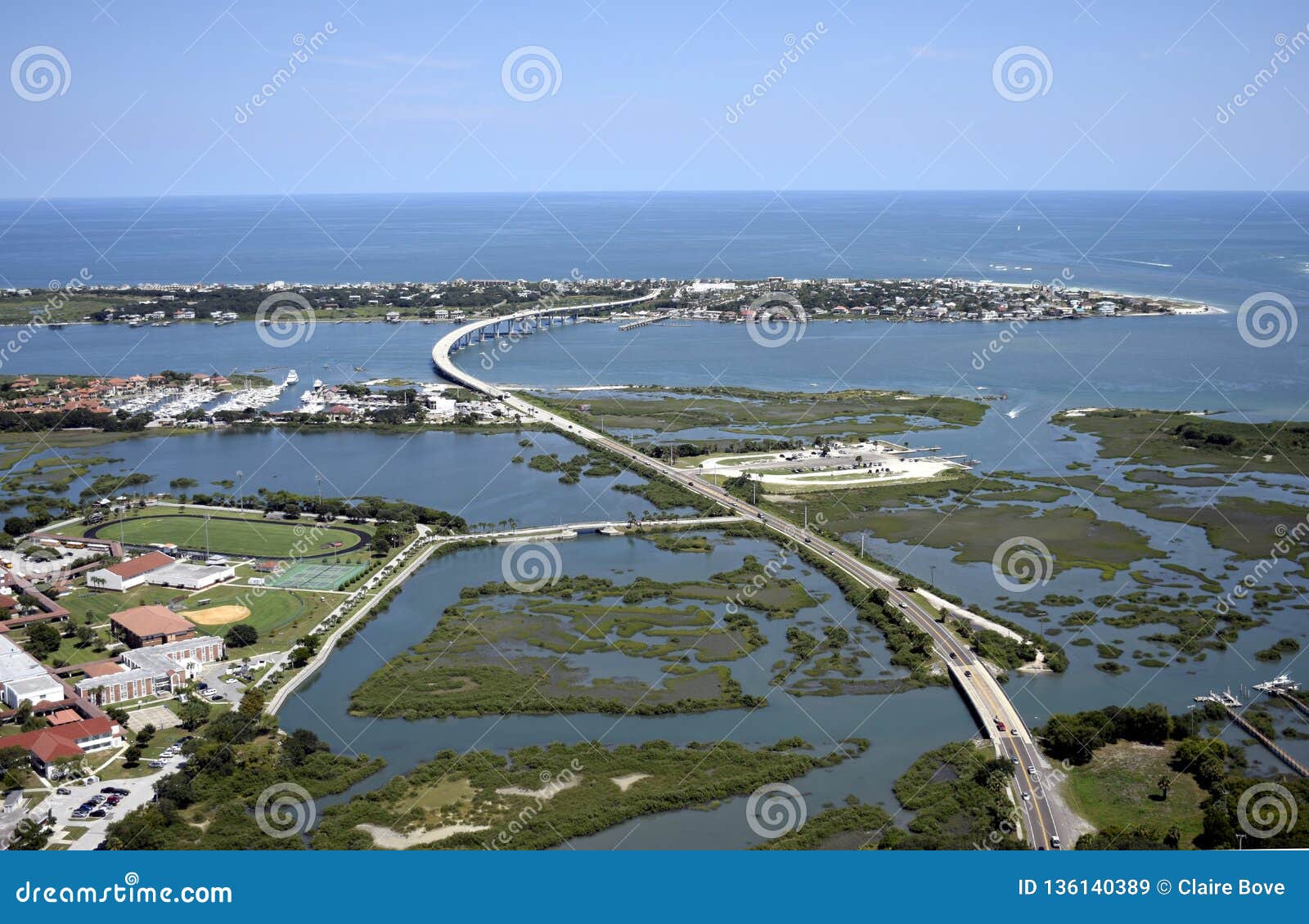 Aerial View of Downtown St. Augustine Stock Image - Image of cityscape ...