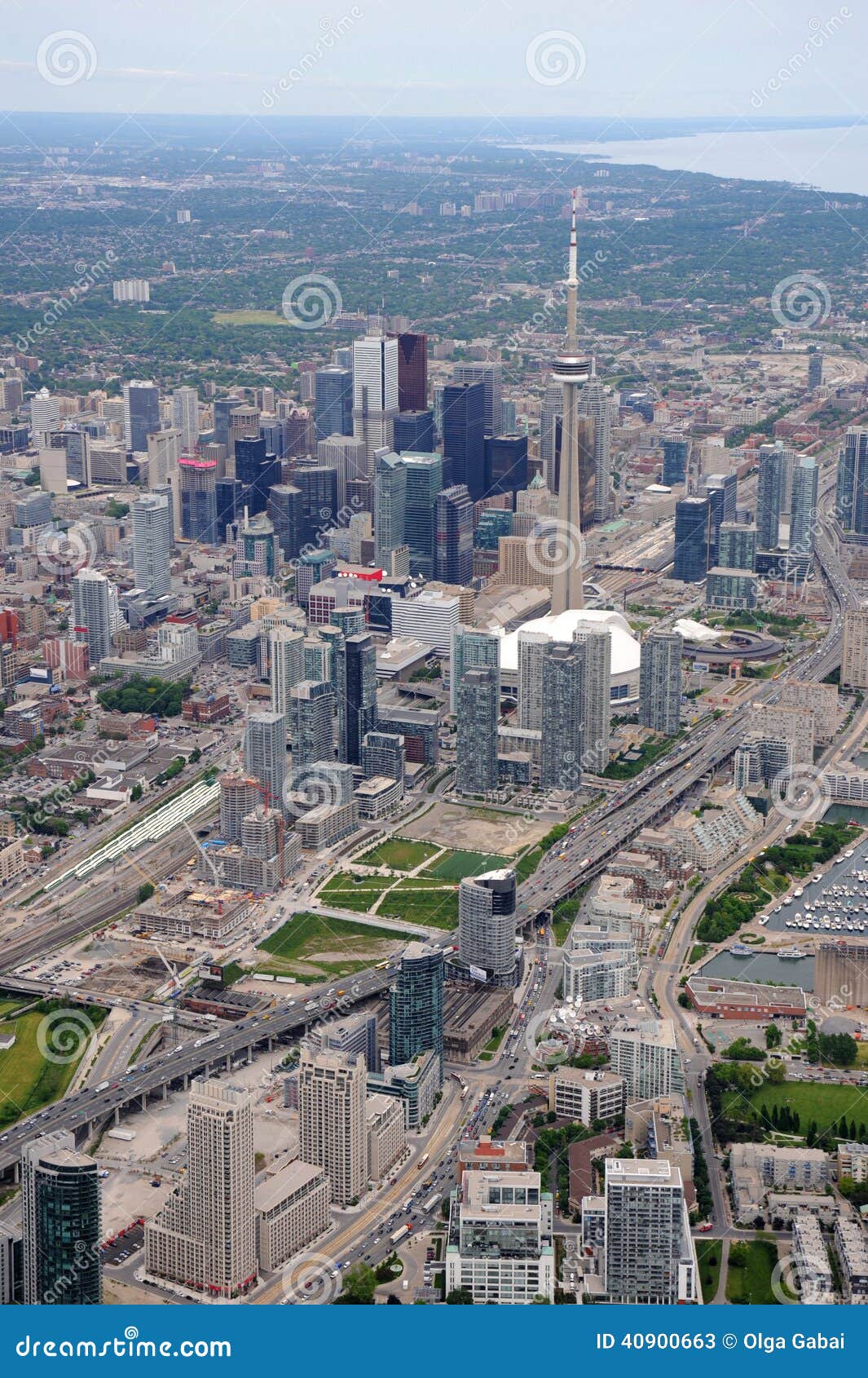 Aerial View of Downtown Toronto Stock Image - Image of condo, highway ...