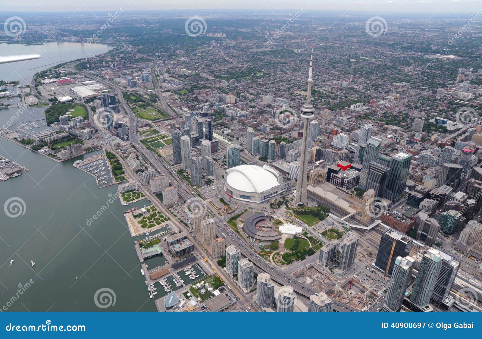 Aerial View of Downtown Toronto Stock Image - Image of freeway, house ...