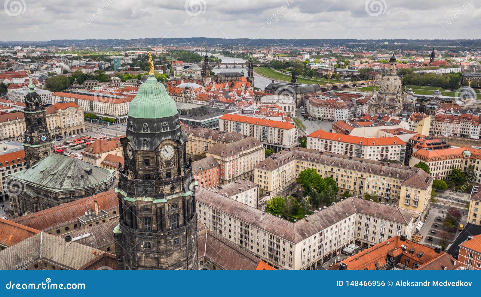 Aerial view of Dresden stock photo. Image of center - 148466956