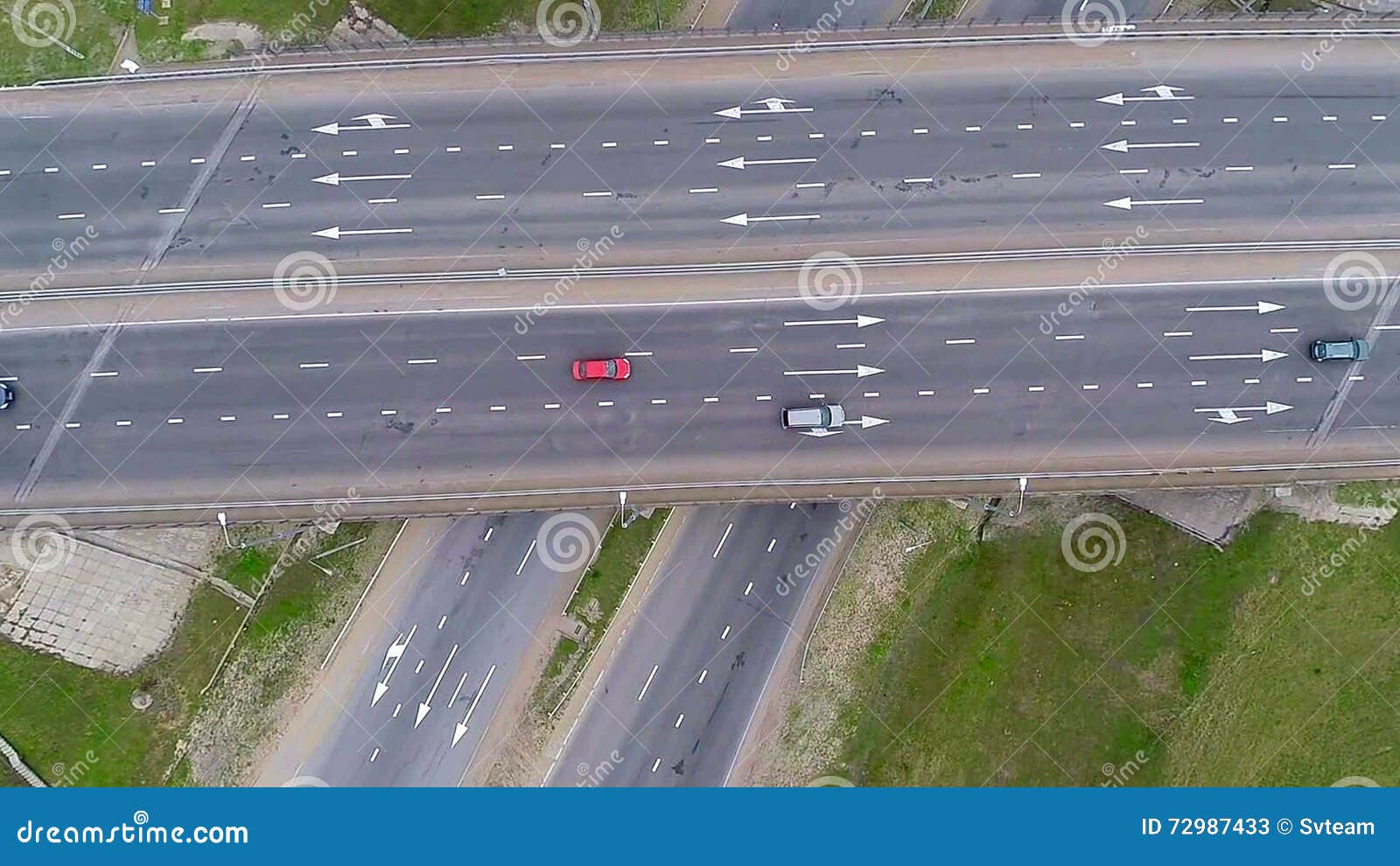 Aerial View of Driving Car on a Road. Stock Video - Video of line ...