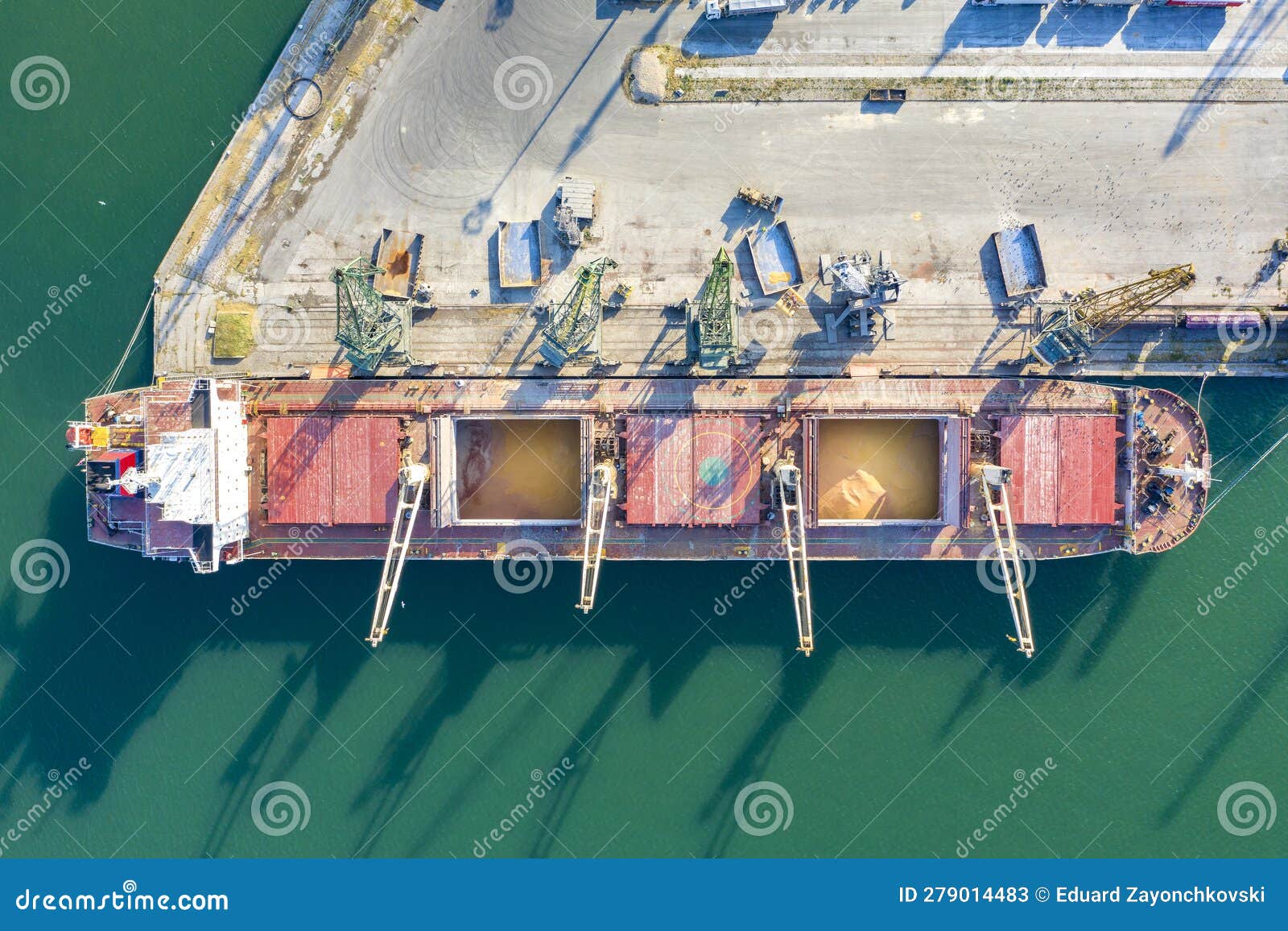 A Large Ship Loading Grain for Export. Water Transport Stock Image ...