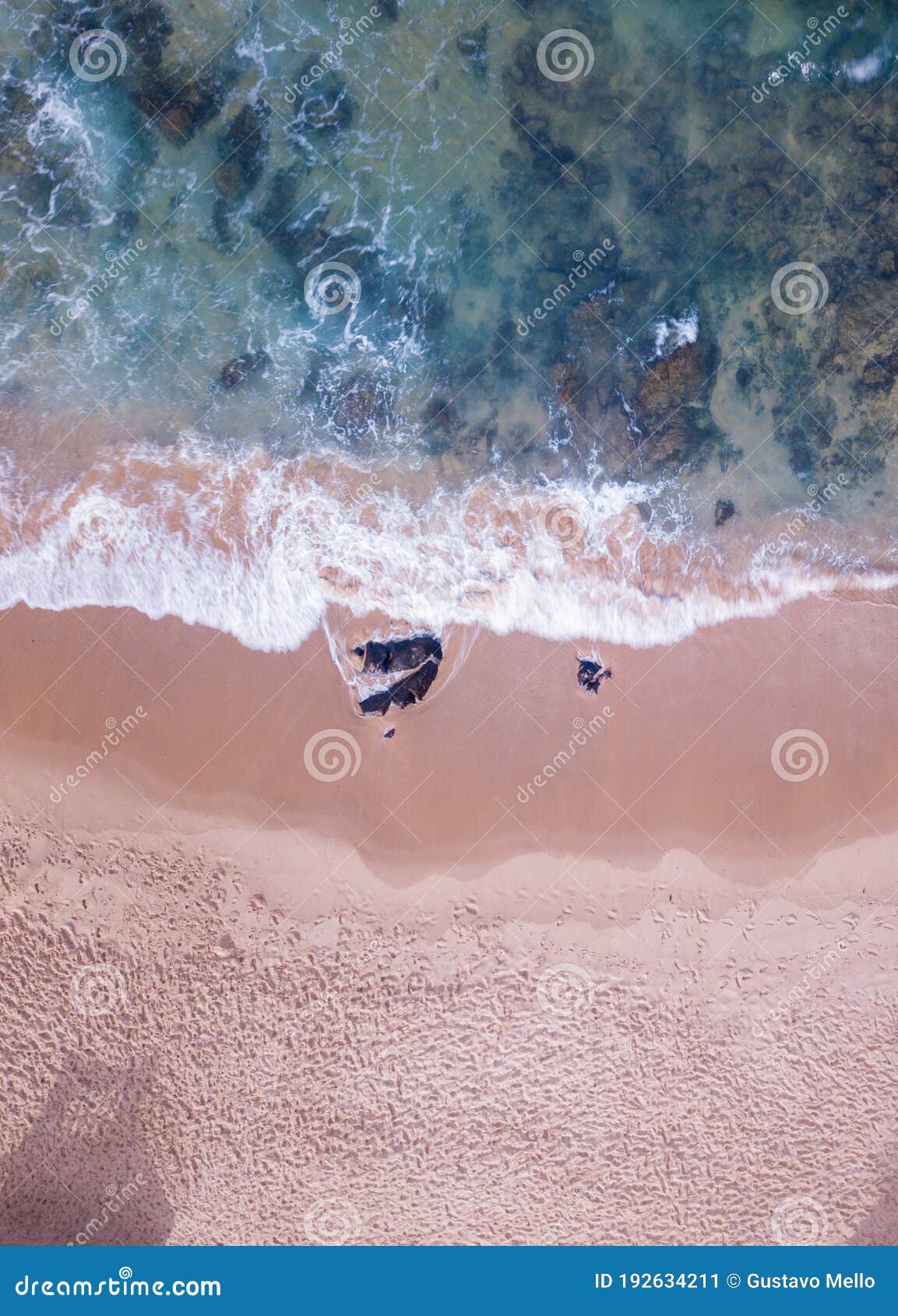 Aerial View Drone Photo of Beach Waves Stock Image - Image of ...